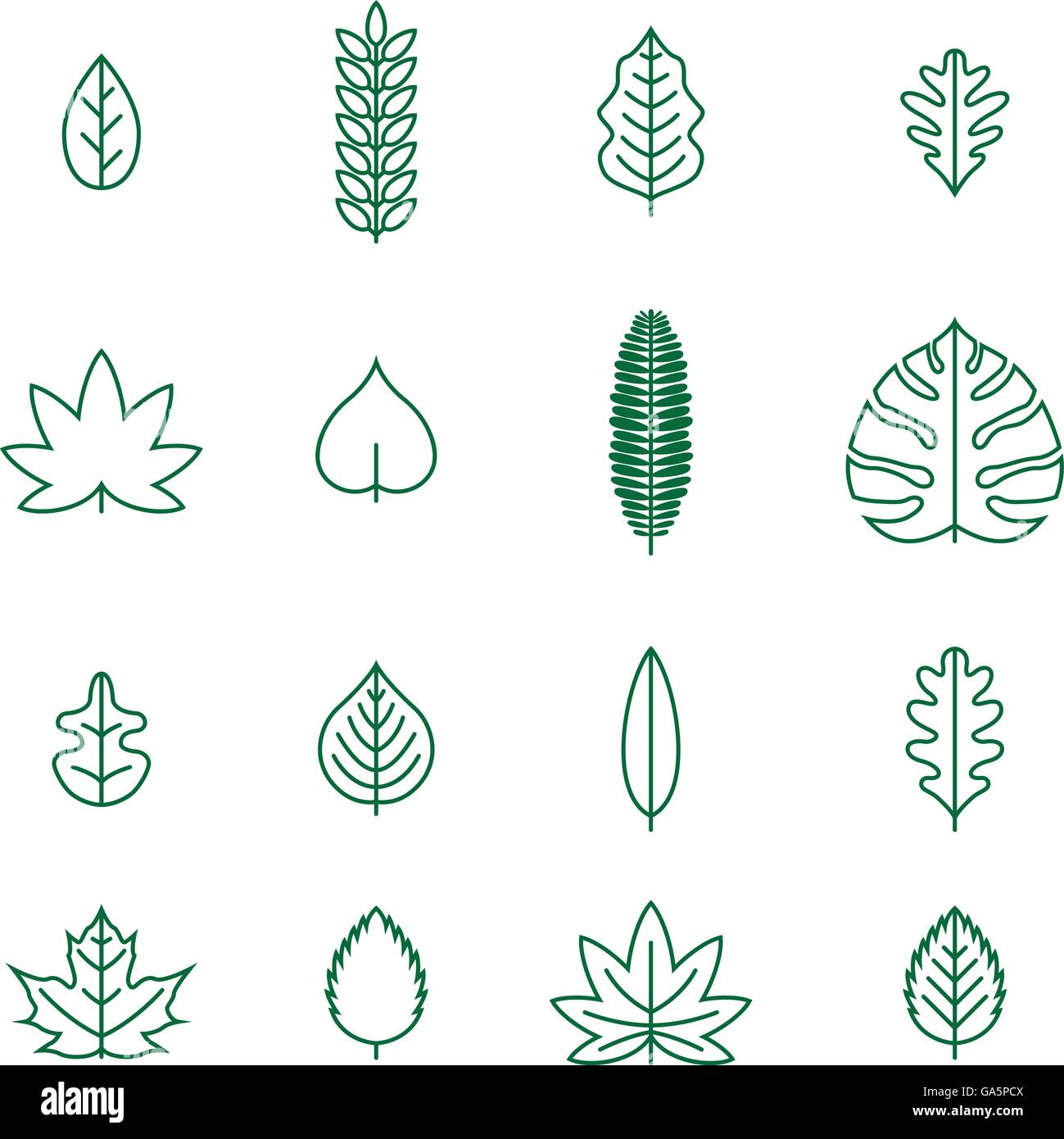 Marijuana leaf green line Stock Vector Images - Alamy