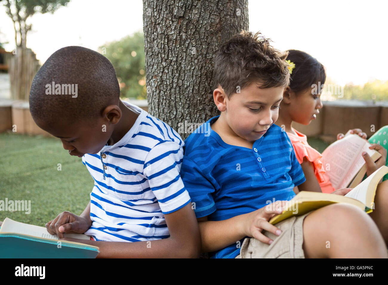Reading books in park hi-res stock photography and images - Alamy