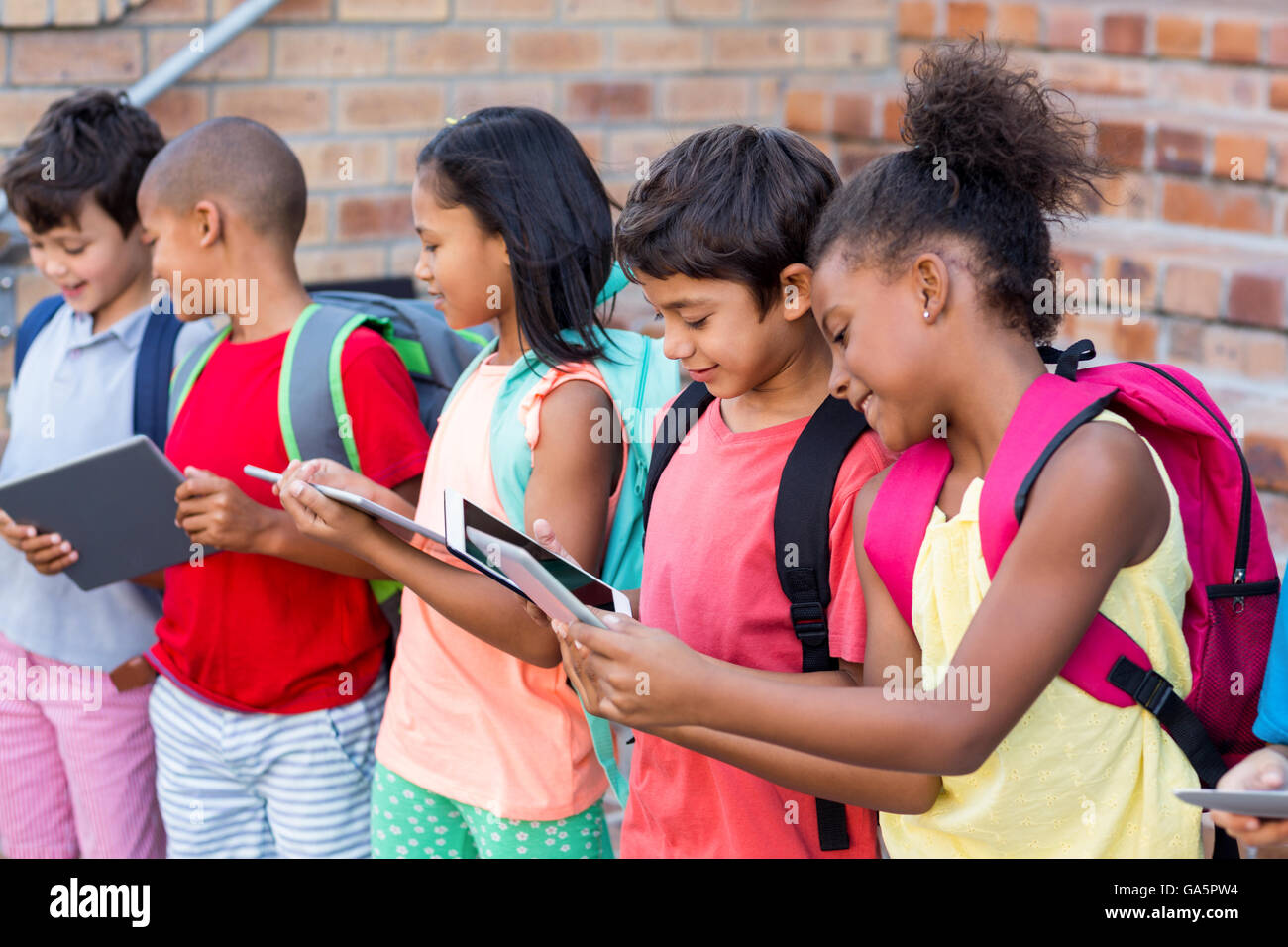 Students using digital tablets Stock Photo - Alamy