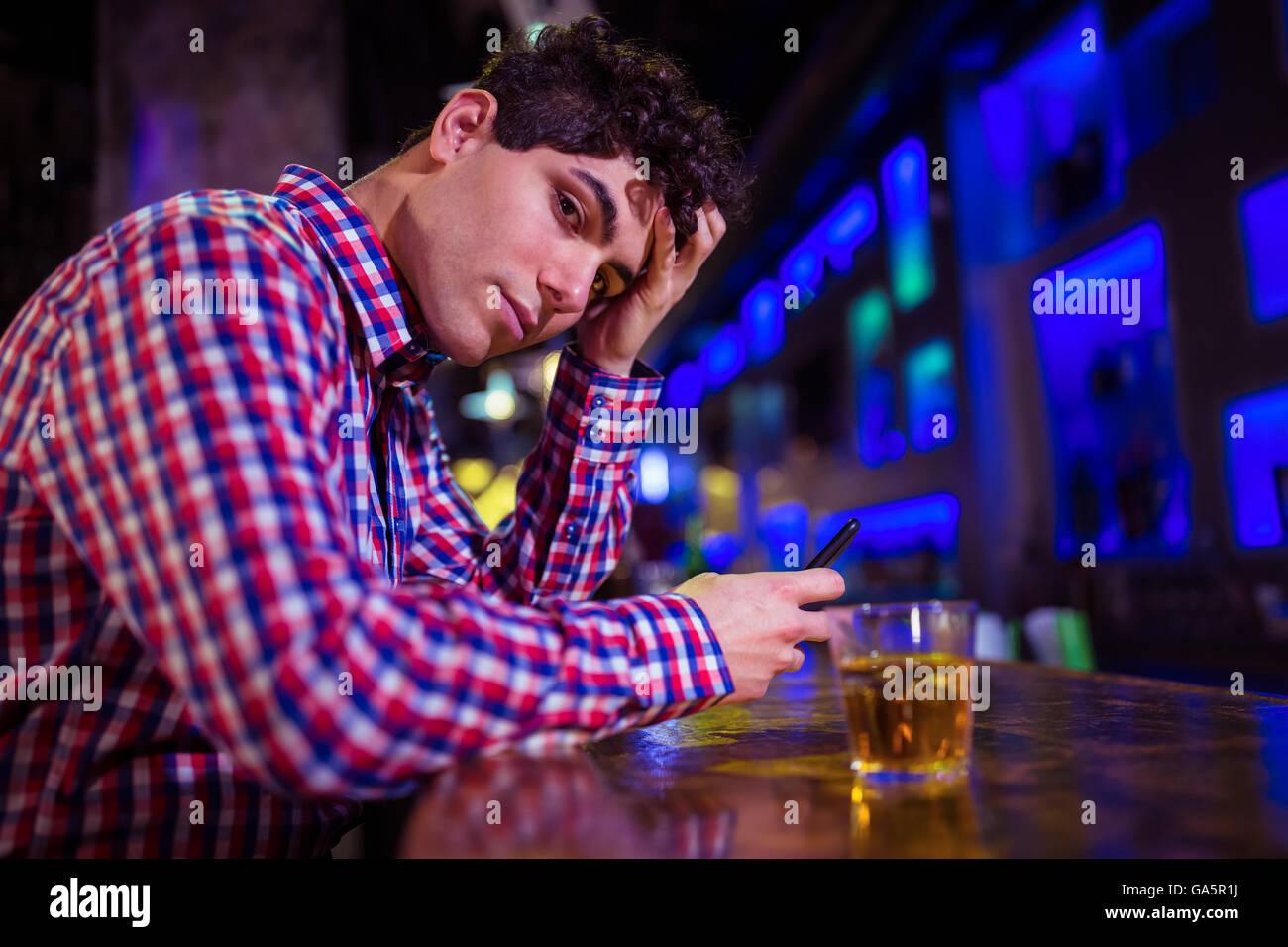 Portrait drunk man bar counter hi-res stock photography and images - Alamy