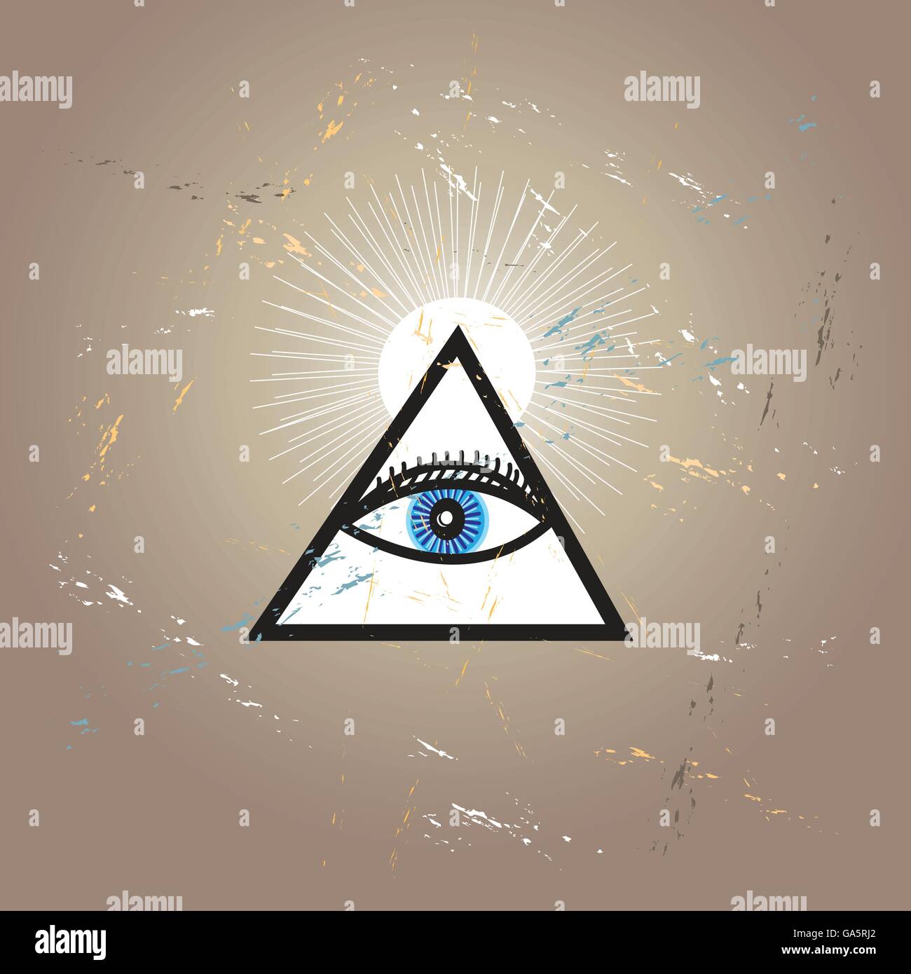 Beautiful vector illustration of eye in the sky Stock Vector Image ...
