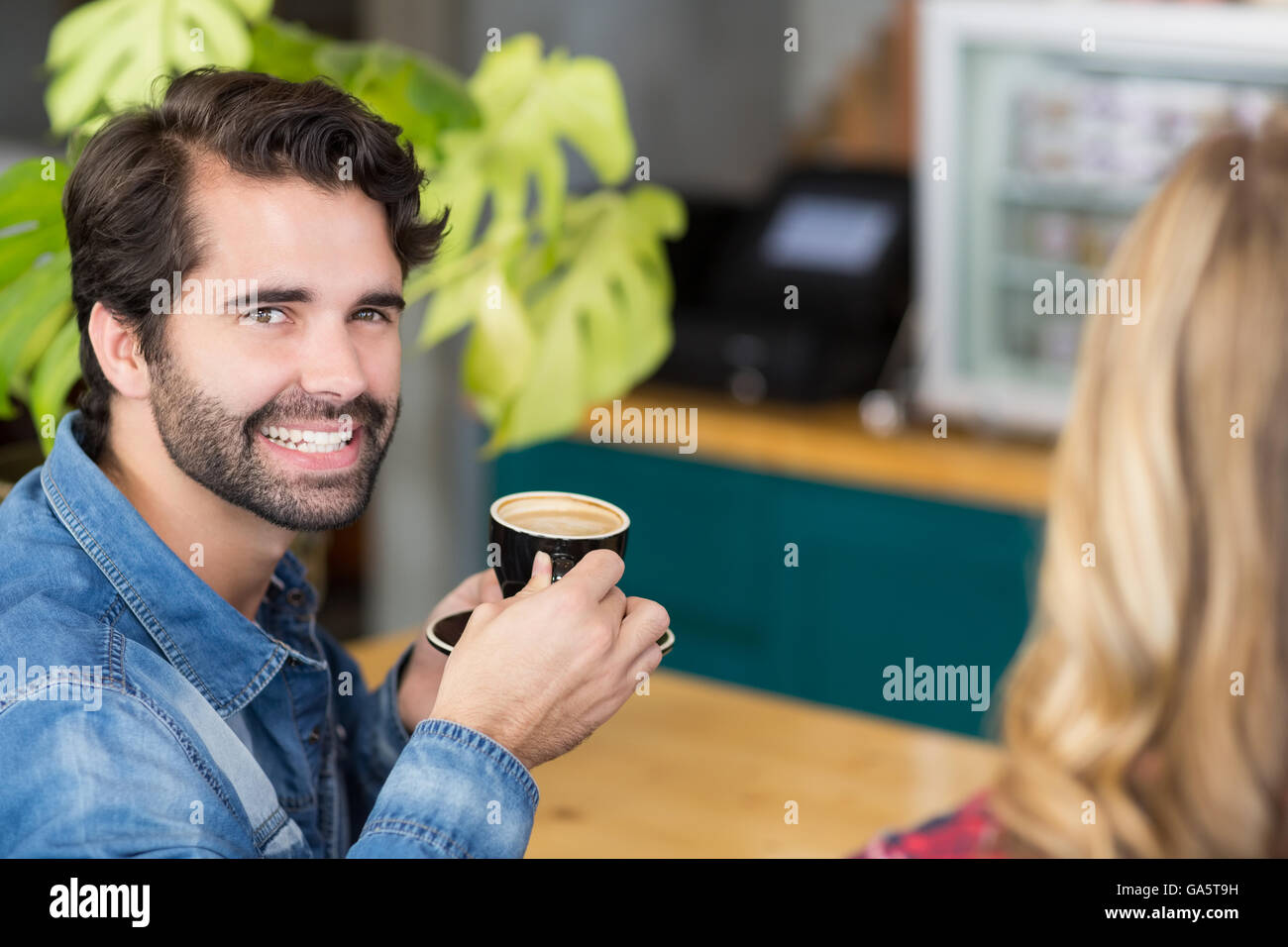 Happy male cafe hi-res stock photography and images - Alamy