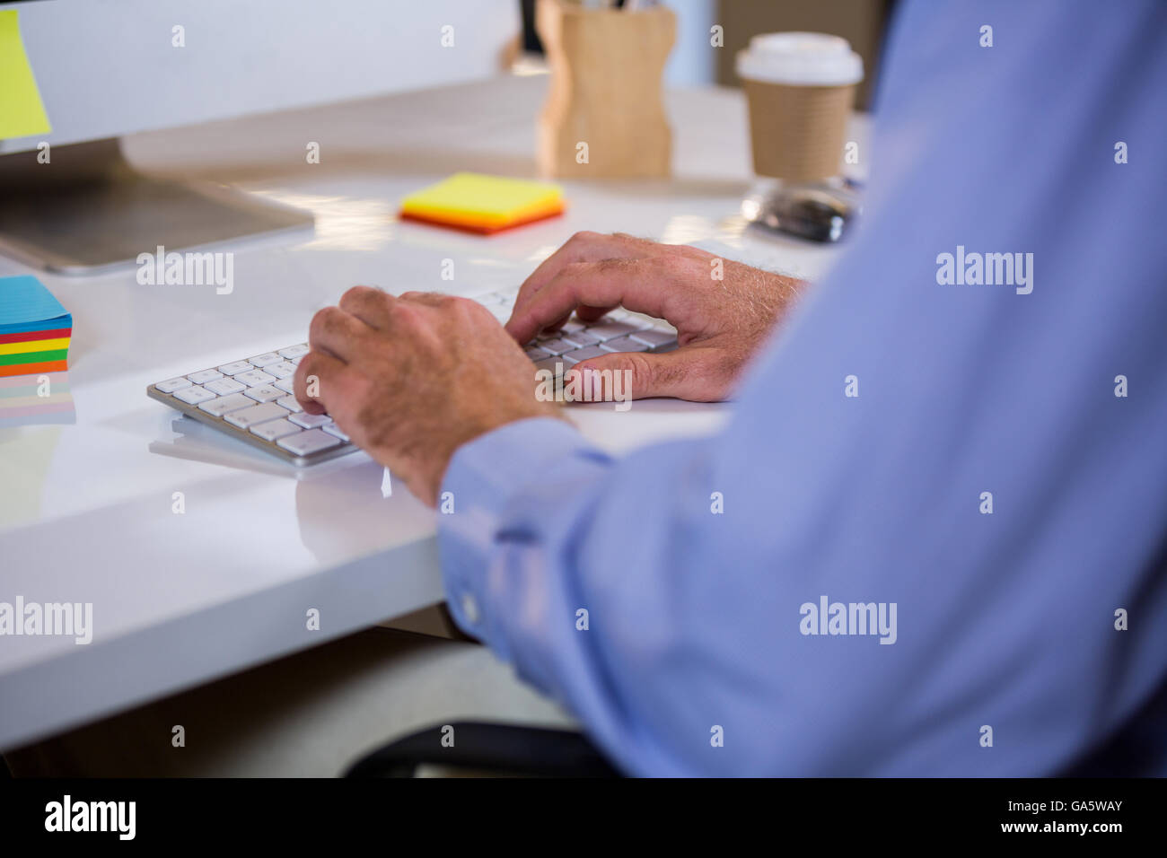 Businessman working hand typing hi-res stock photography and images - Alamy