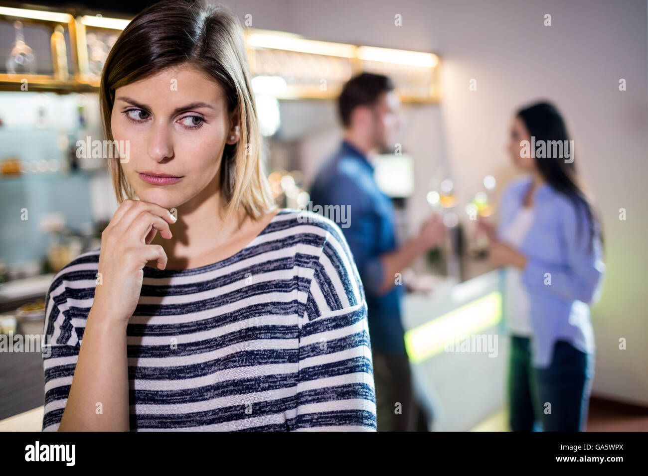 Woman with friend serious hi-res stock photography and images - Alamy