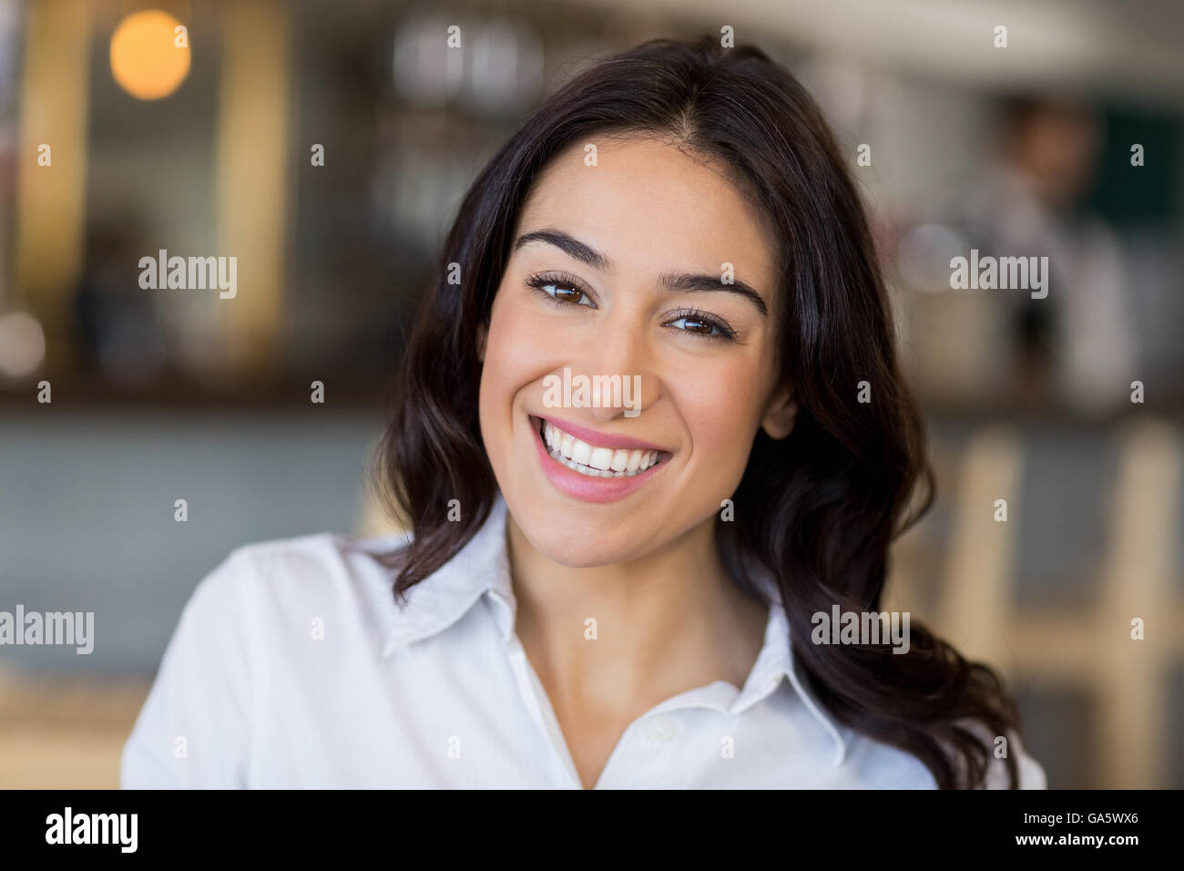 Smiling businesswoman using laptop Stock Photo - Alamy Smiling businesswoman using laptop Stock Photo - Alamy