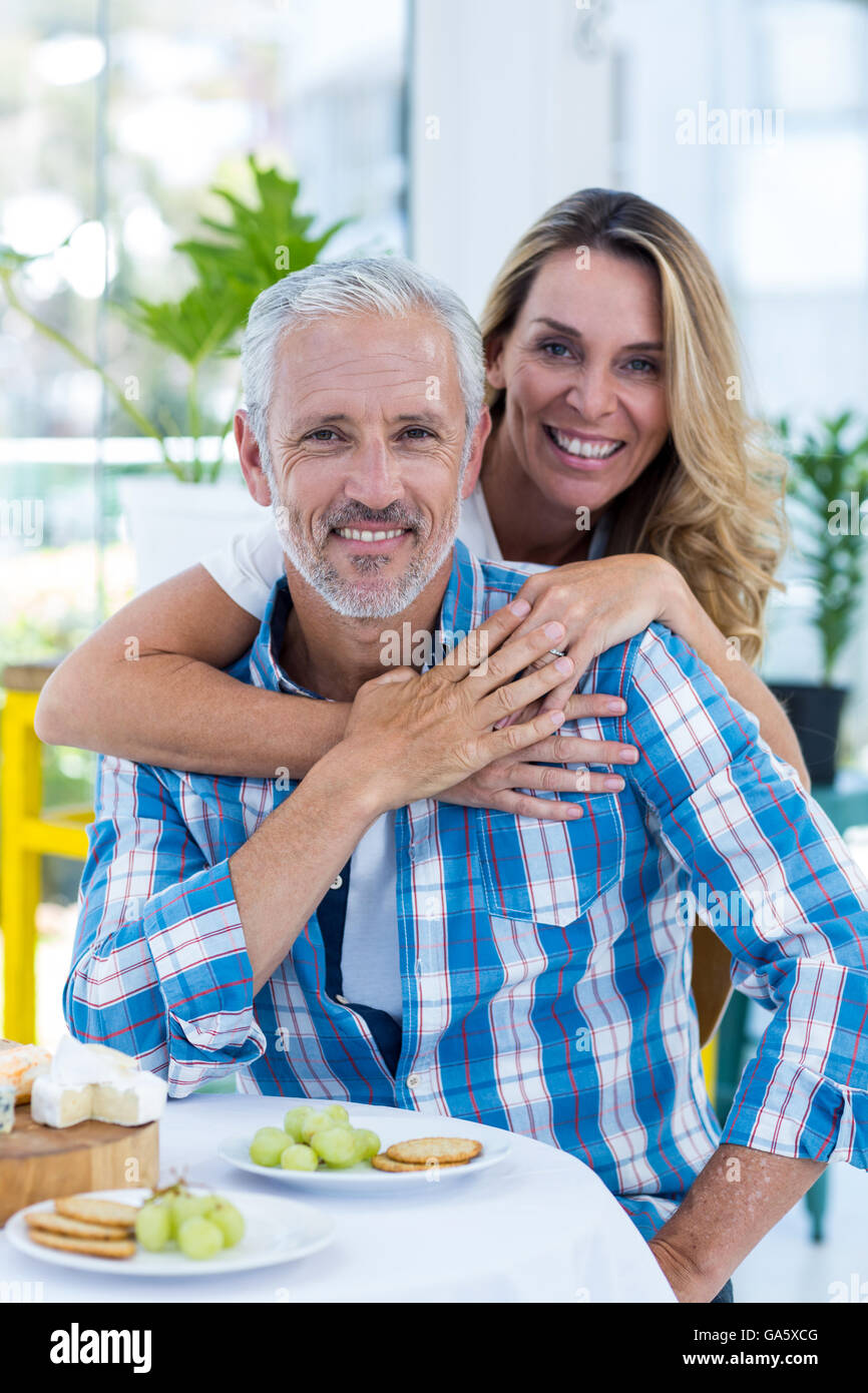 Happy mature couple in restaurant Stock Photo - Alamy