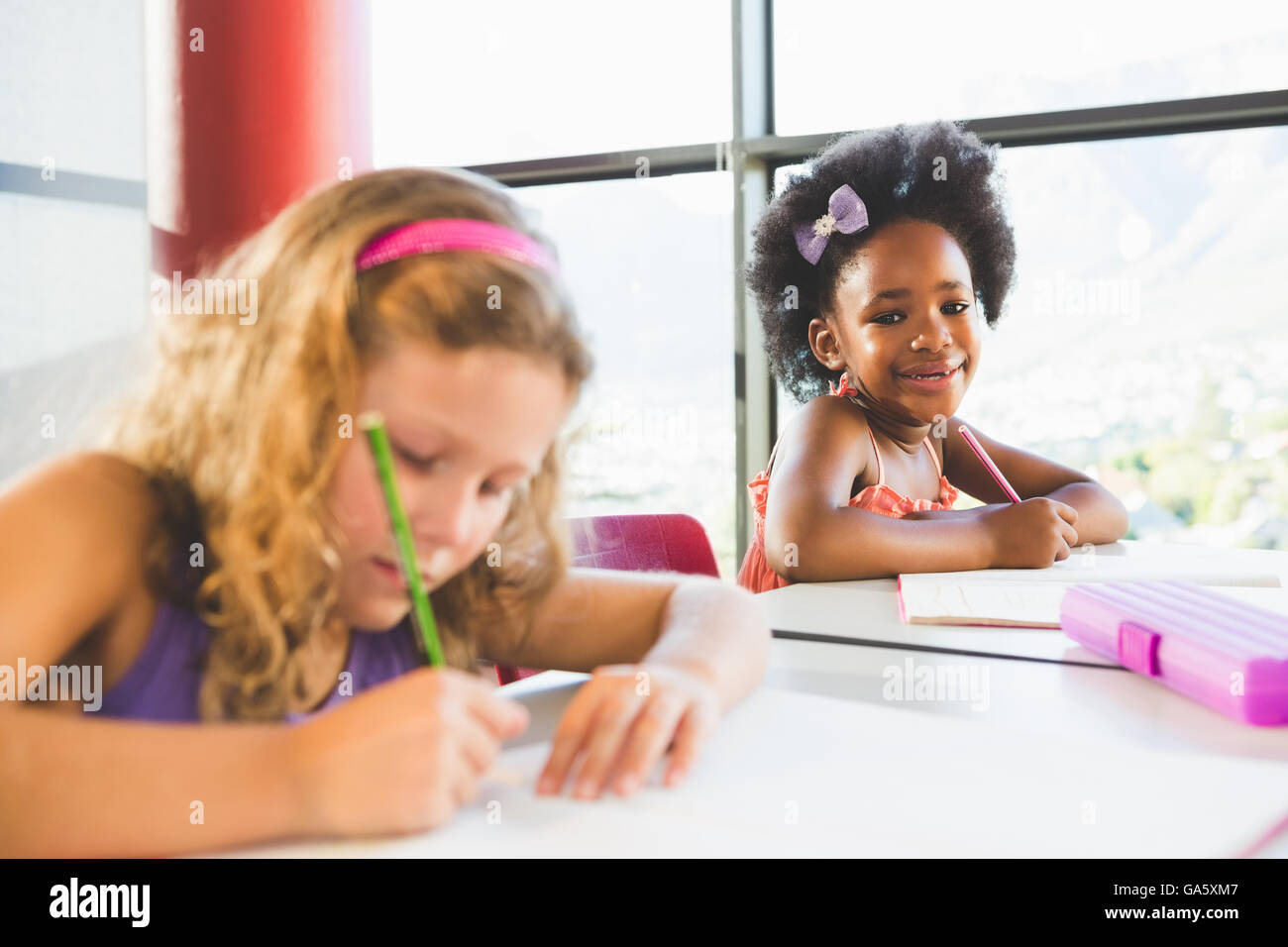 Primary girl in classroom hi-res stock photography and images - Alamy