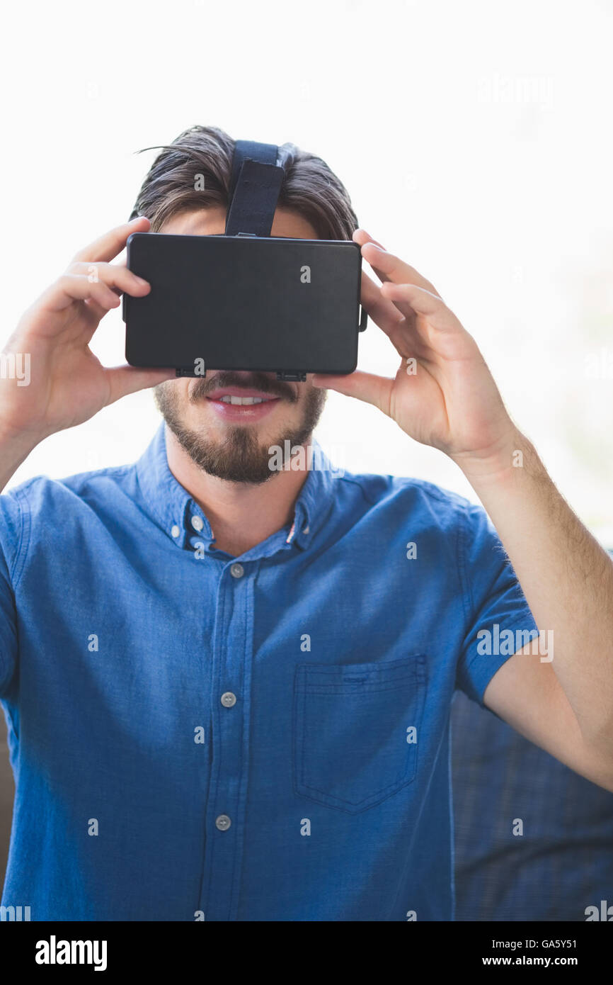 Man using virtual reality glasses hi-res stock photography and images ...