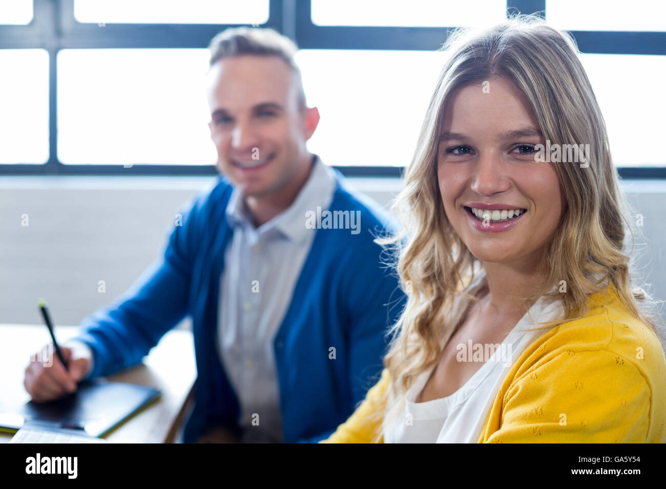 Happy colleagues office hi-res stock photography and images - Alamy