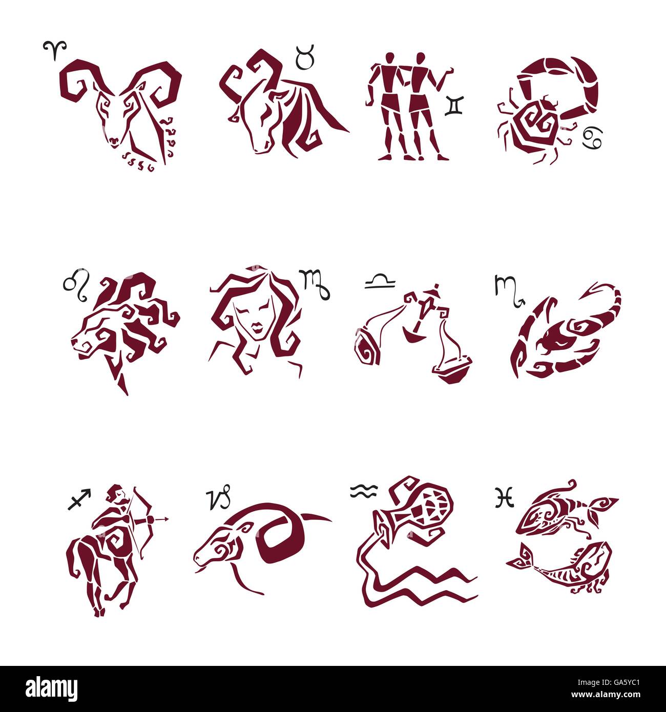 Horoscope Zodiac Star signs, vector set Stock Vector Image & Art - Alamy