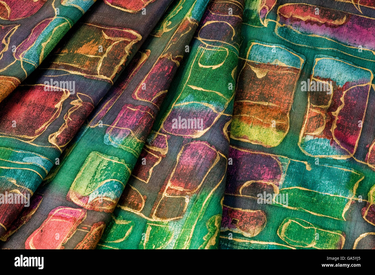 Hand dyed silk fabric hi-res stock photography and images - Alamy