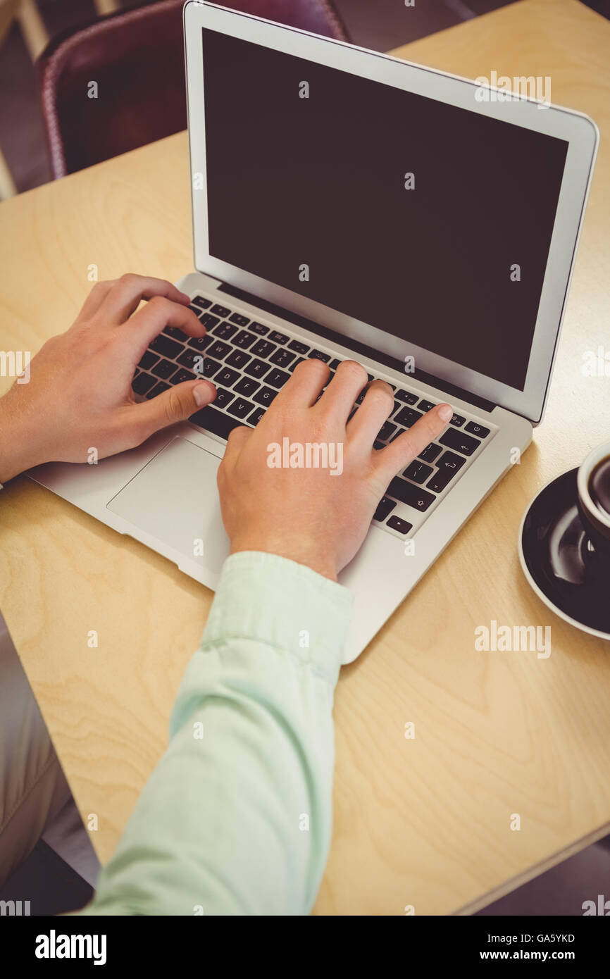 Young man hand using notebook hi-res stock photography and images - Alamy