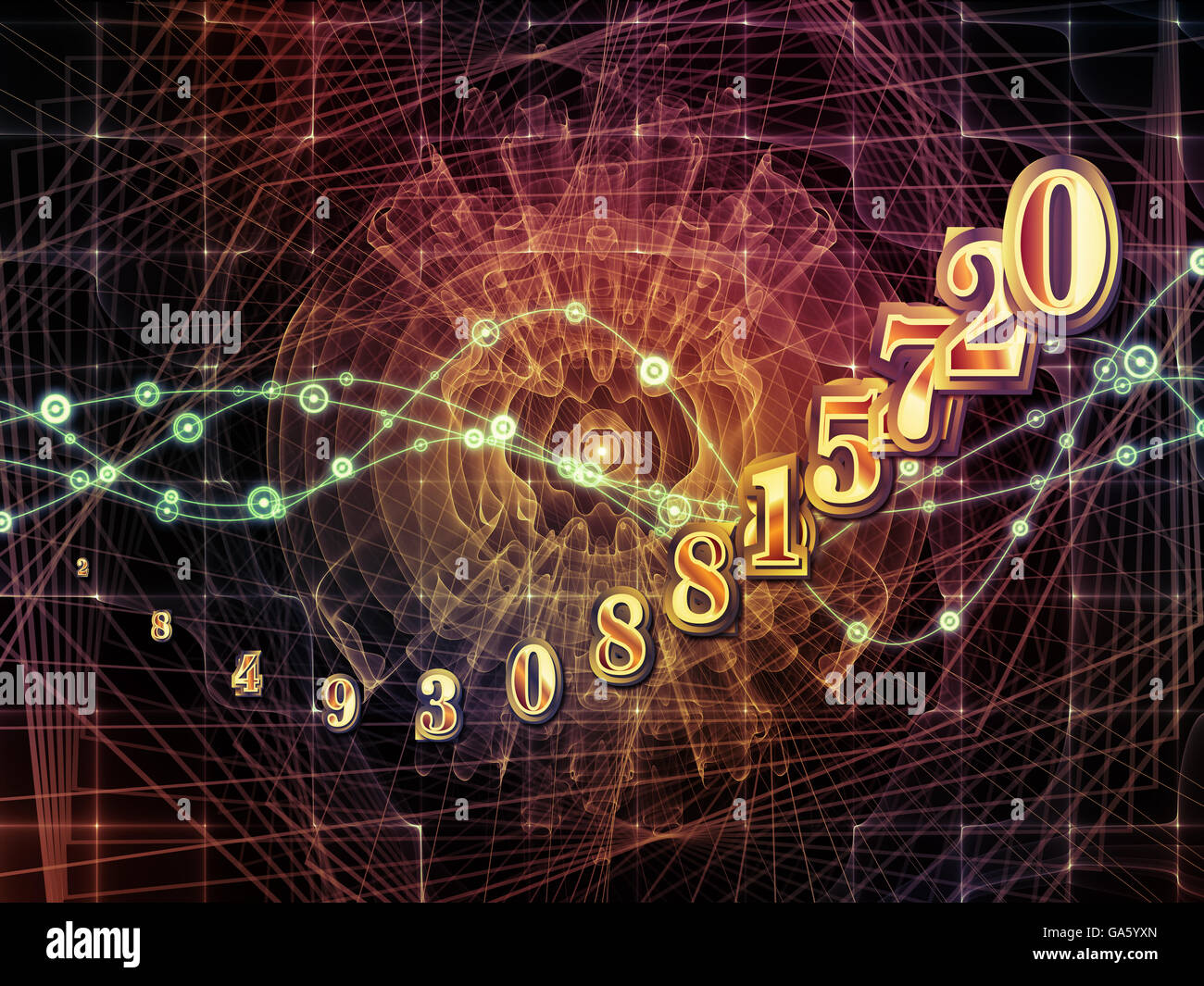 Digital Swirl series. Design composed of digits and technological ...