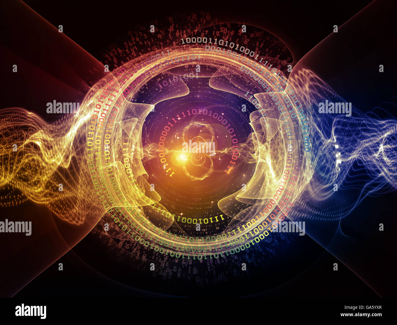 Digital Vortex series. Design composed of circular wave pattern and ...