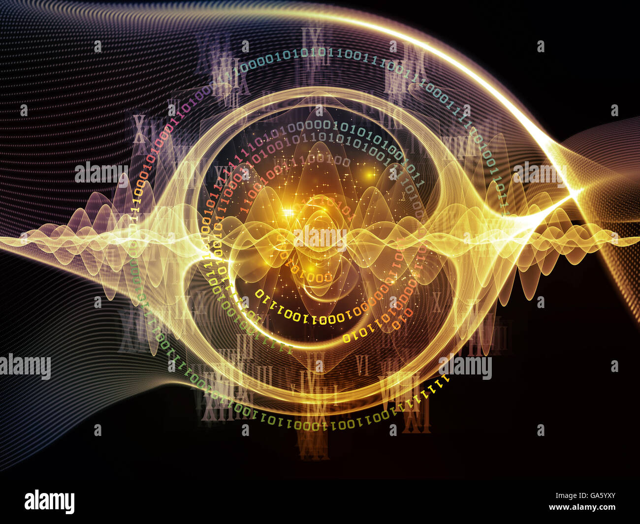 Digital Vortex series. Background design of circular wave pattern and ...