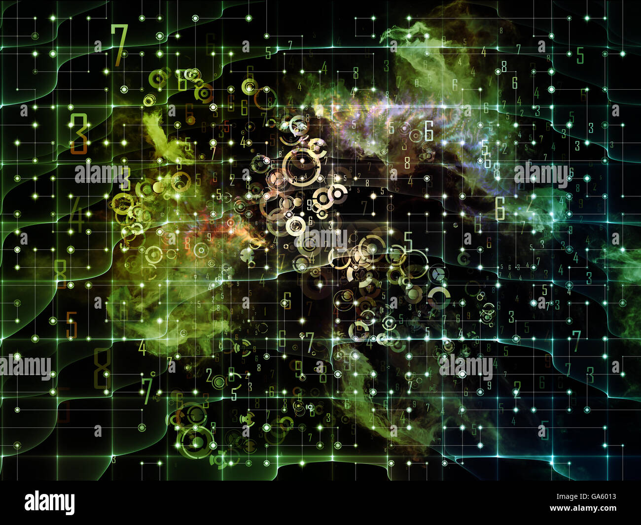 Virtual Grid series. Design made of virtual points and numbers to serve ...