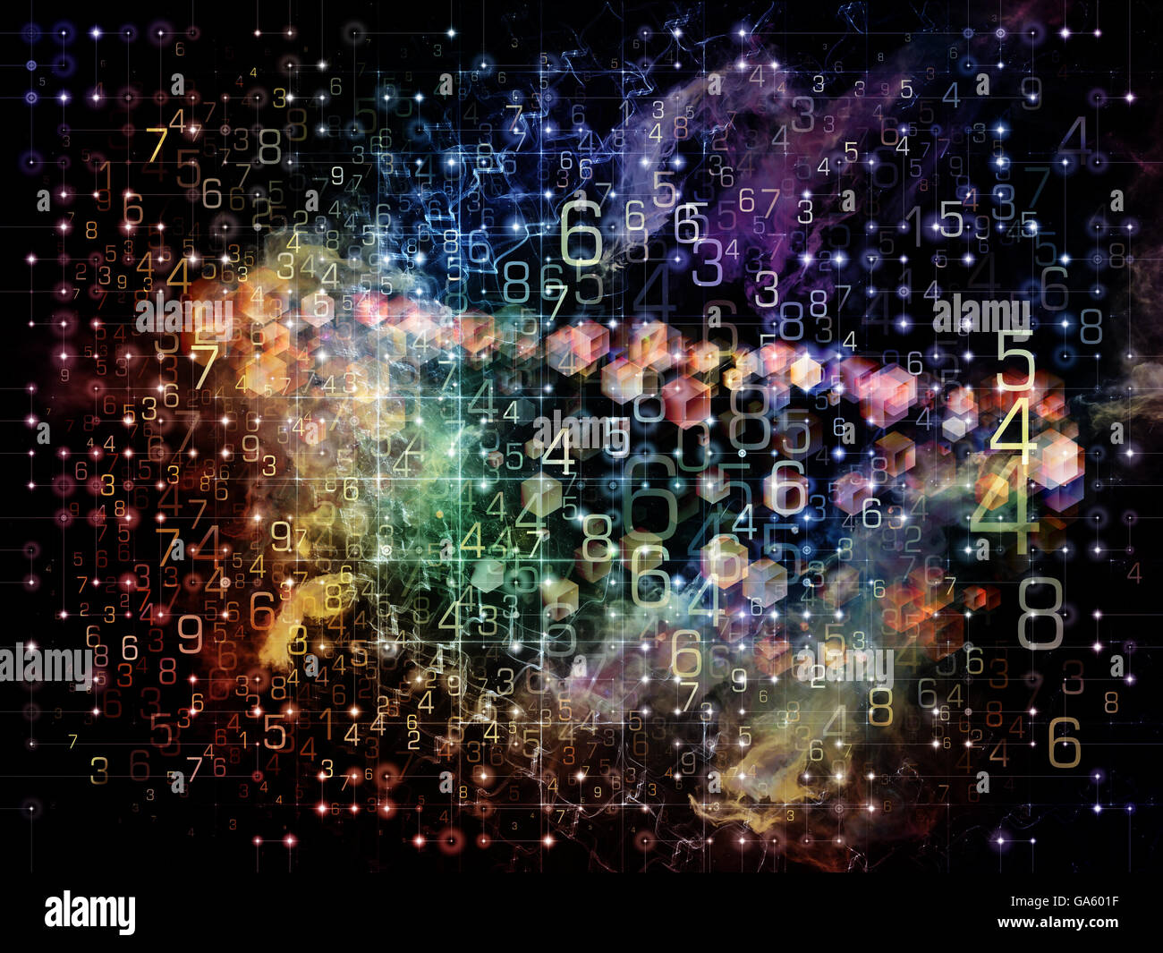 Virtual Grid series. Background composition of virtual points and ...