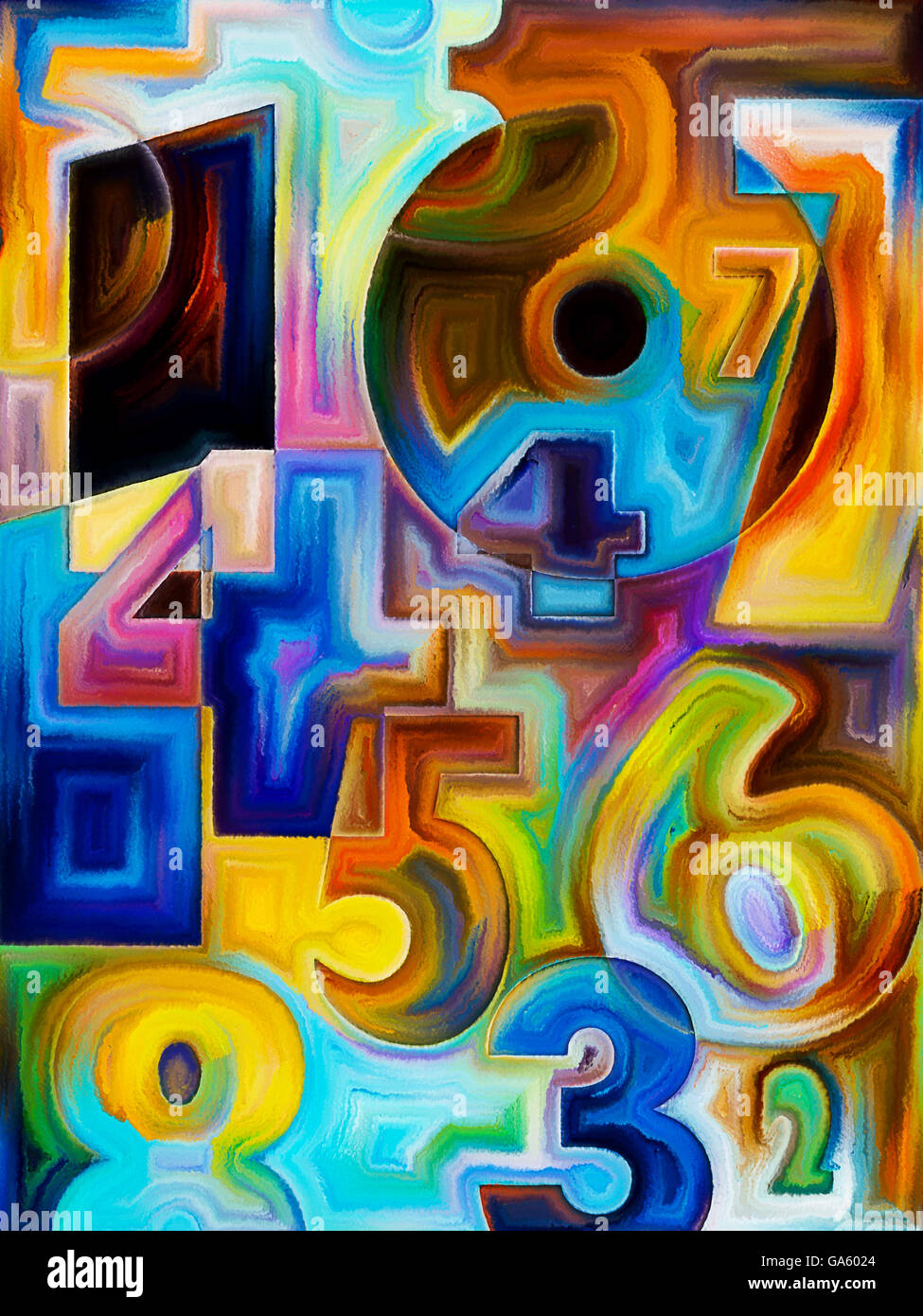 Decimal Paint series. Design composed of painted decimal digits as a ...