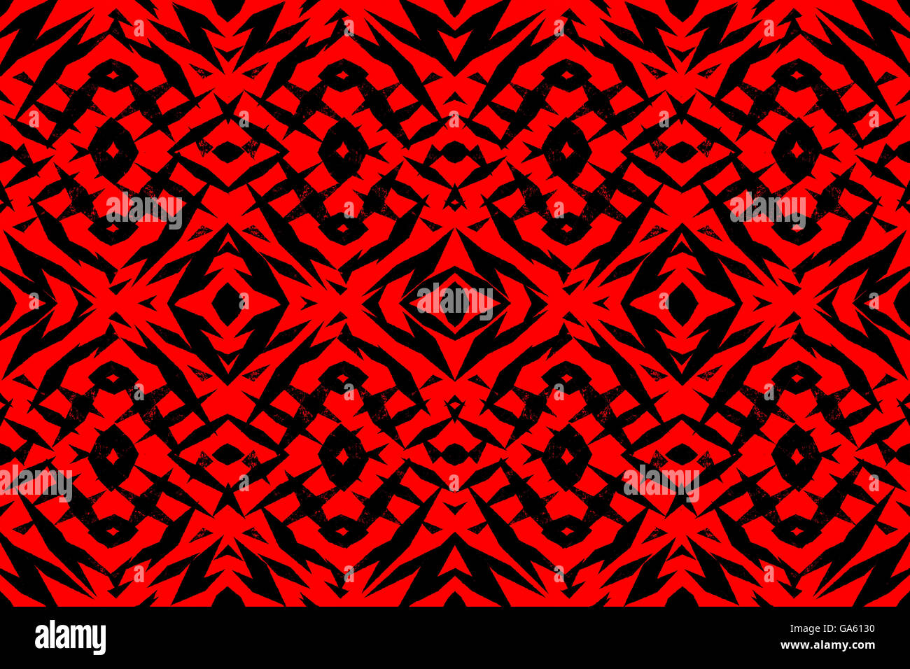 Rough red and black tribal shapes pattern Stock Photo - Alamy
