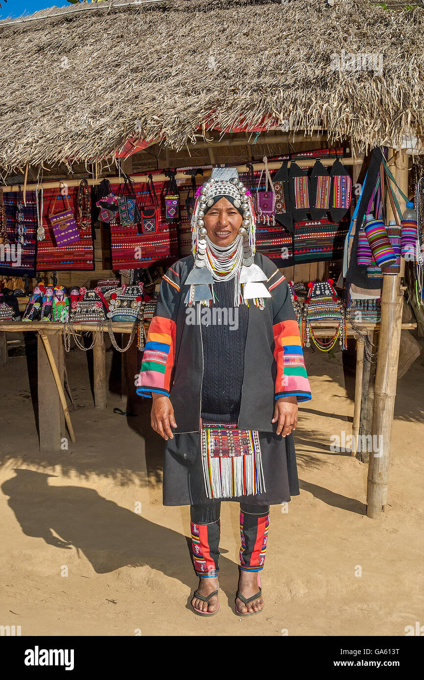 Thailand. Northern Thailand Lady of the Akha Hill Tribe Stock Photo - Alamy