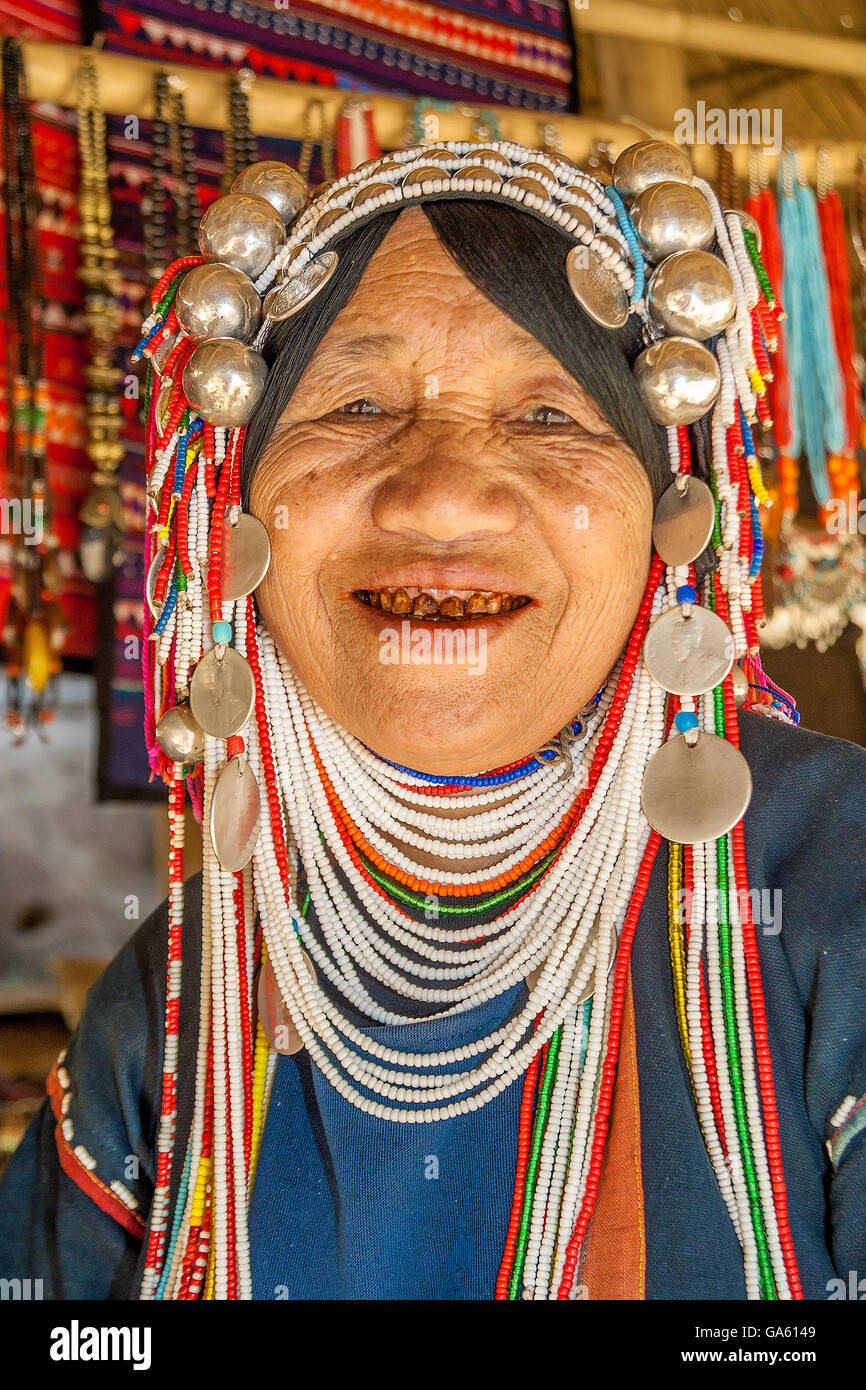 Thailand. Northern Thailand Lady of the Akha Hill Tribe Stock Photo - Alamy