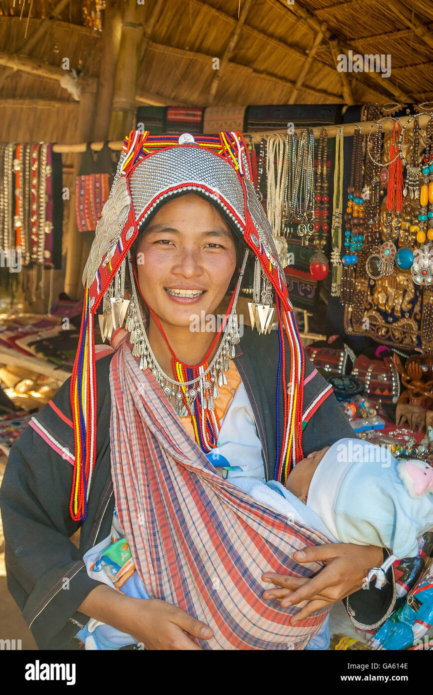 Thailand. Northern Thailand Lady of the Akha Hill Tribe Stock Photo - Alamy