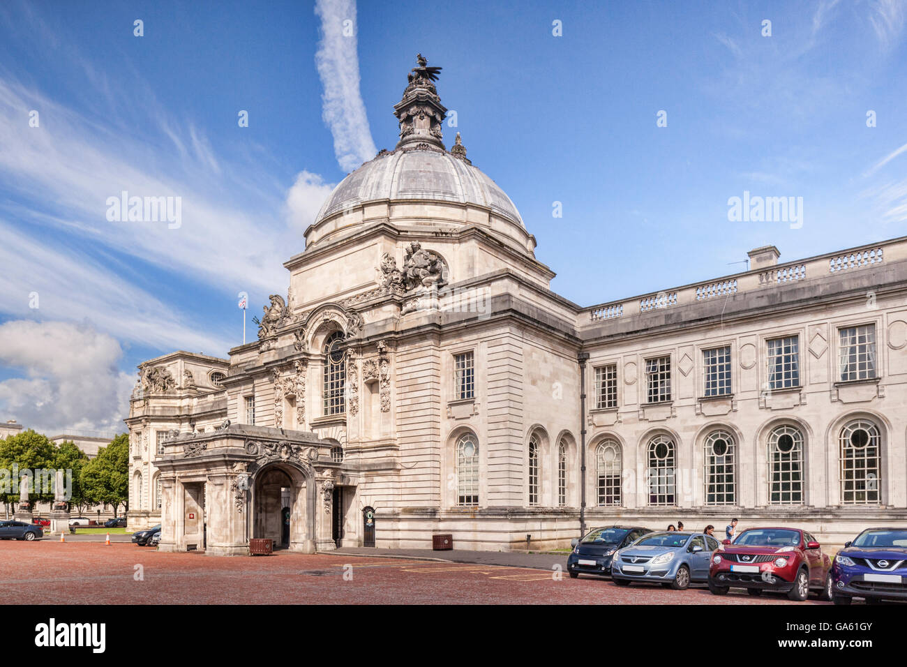 Cardiff City Hall, a Grade I listed building in Cathays Park, Cardiff ...