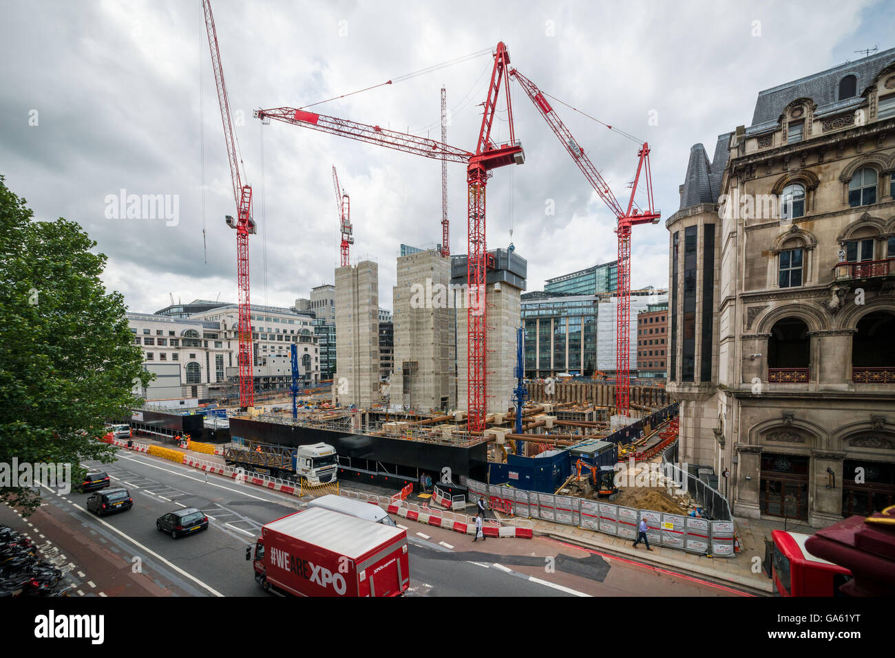British construction sector badly damaged by the EU referendum Stock ...