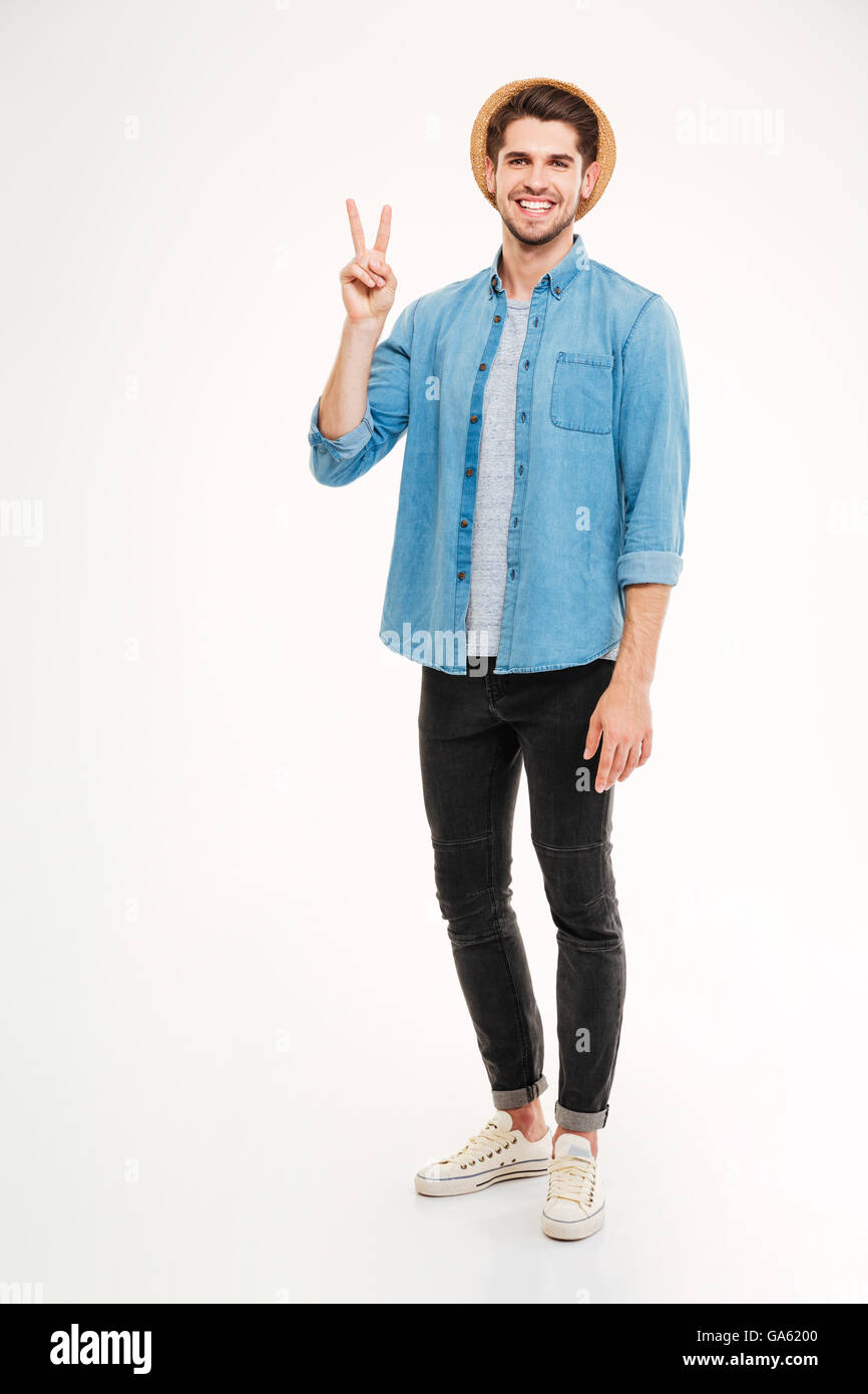 Man holding peace sign hi-res stock photography and images - Alamy