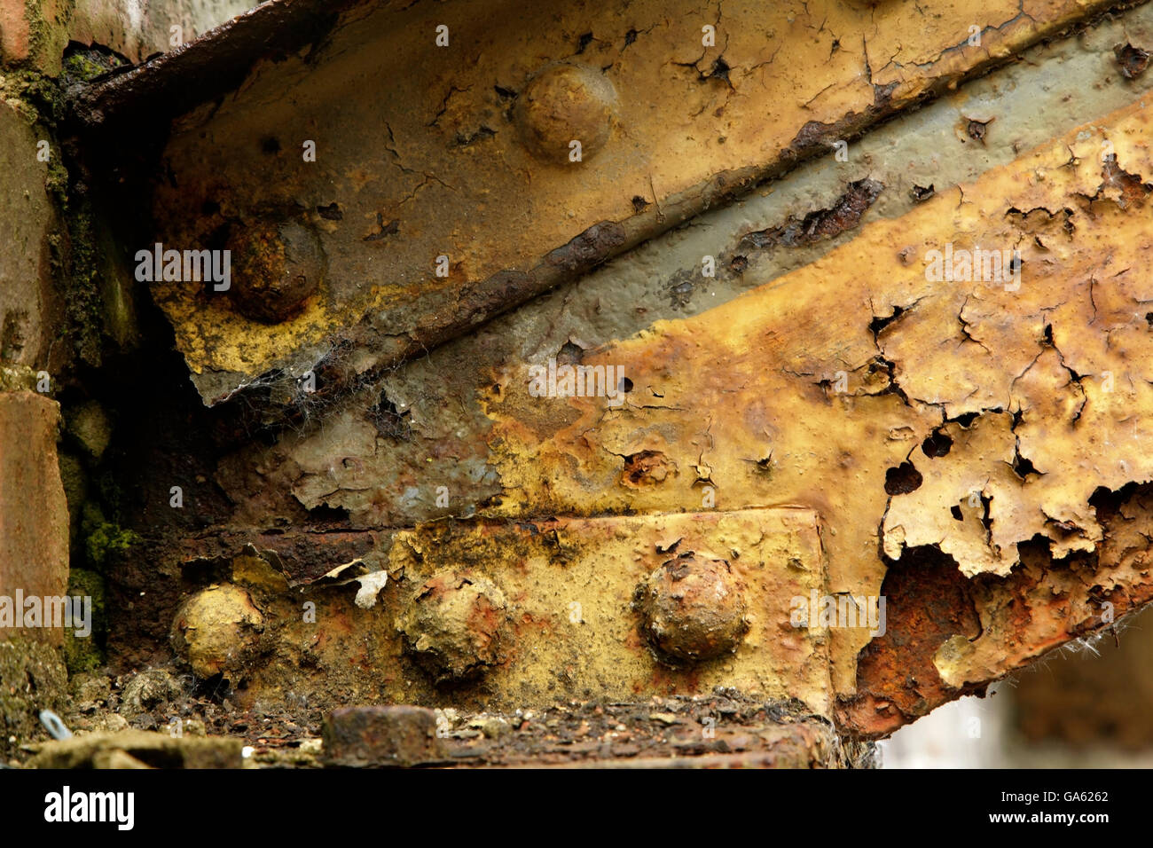 Rivets in joint between old rusty steel beams Stock Photo - Alamy