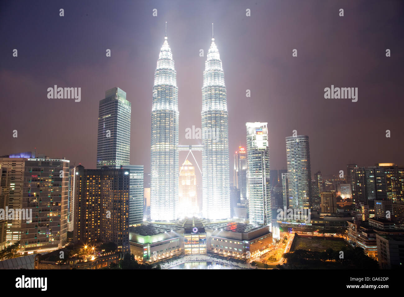 Kuala Lumpur skyline at night Stock Photo - Alamy