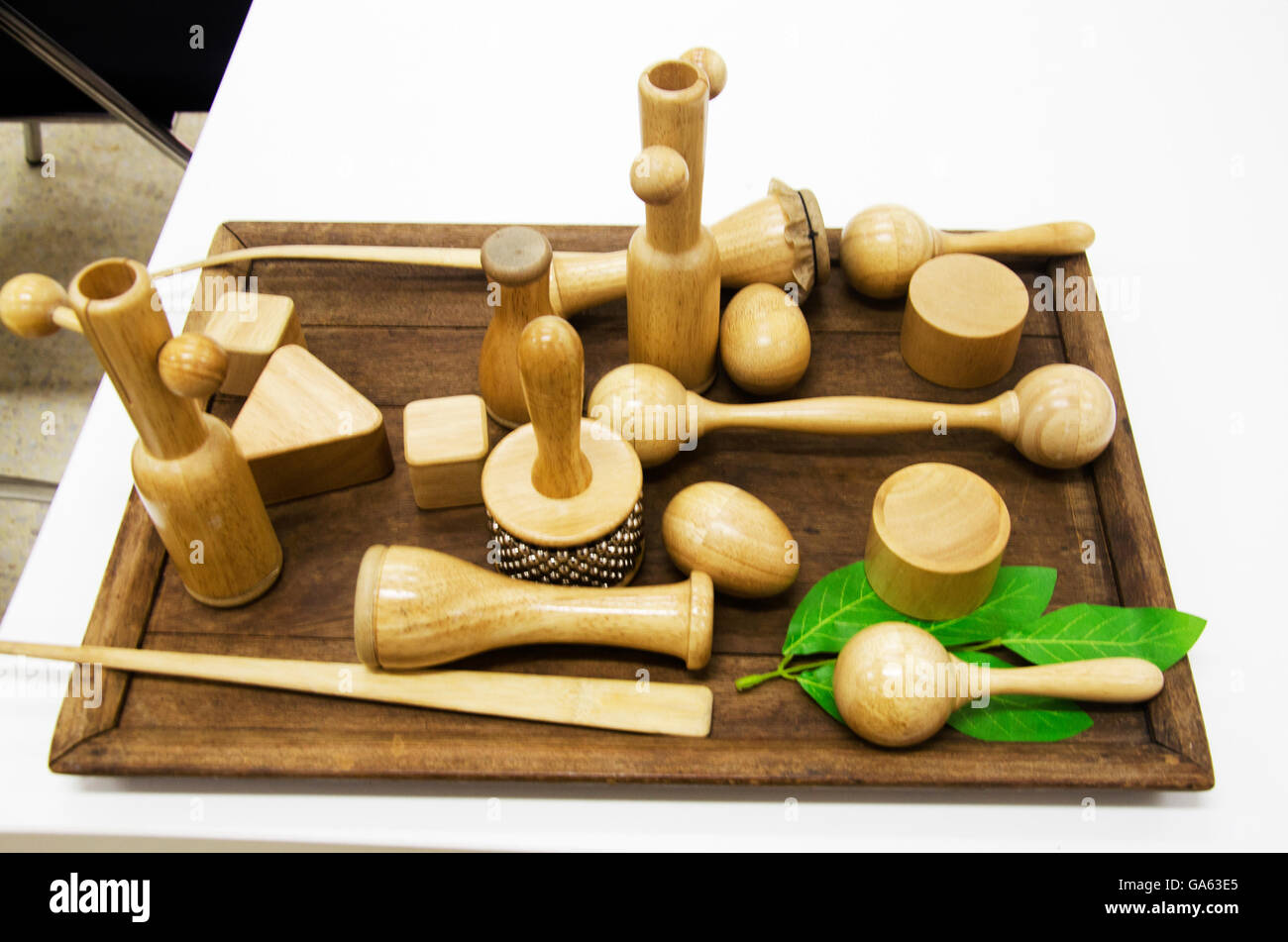 Many percussion and shaker instrument handemade made from wood Stock ...