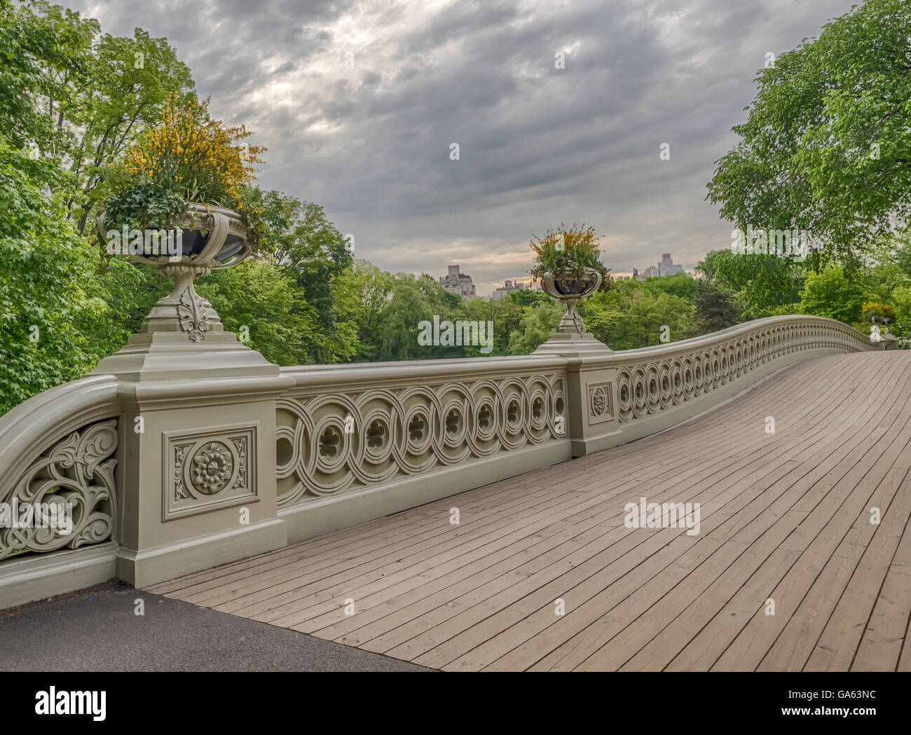The Bow Bridge located in Central Park, New York City, crossing over ...