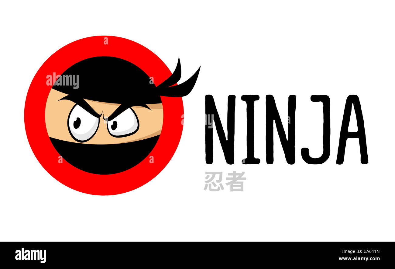 Illustration red ninja sword Cut Out Stock Images & Pictures - Alamy