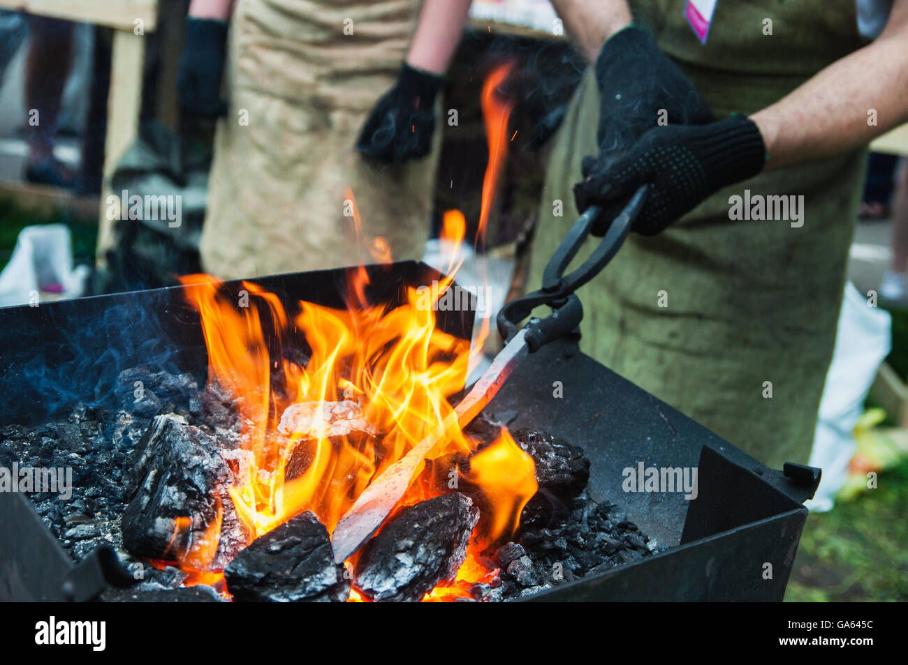 heating a metal workpiece Stock Photo - Alamy
