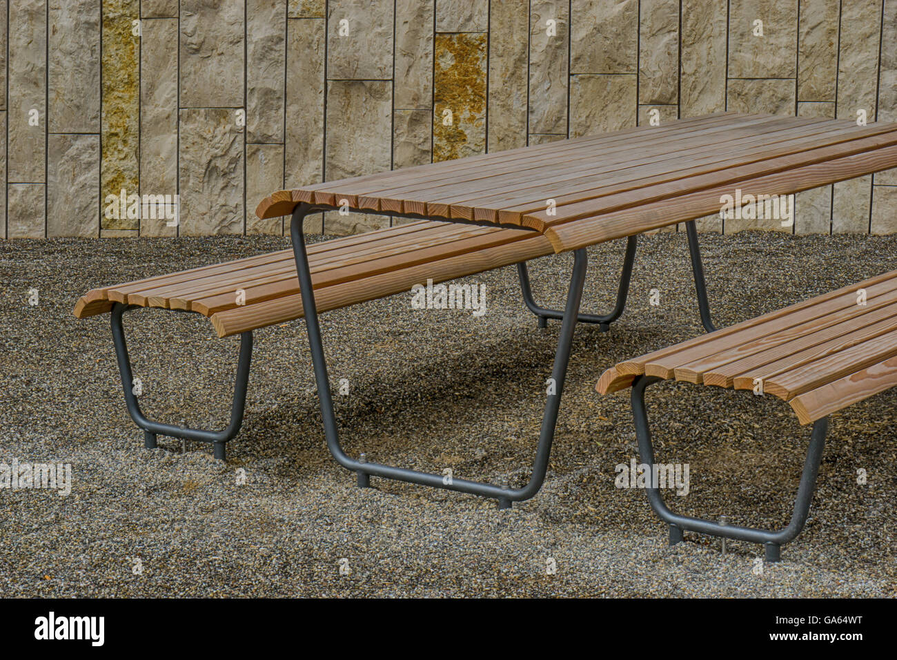 Basel, Rheinuferweg, Novartis Campus, Bench & Table Stock Photo - Alamy