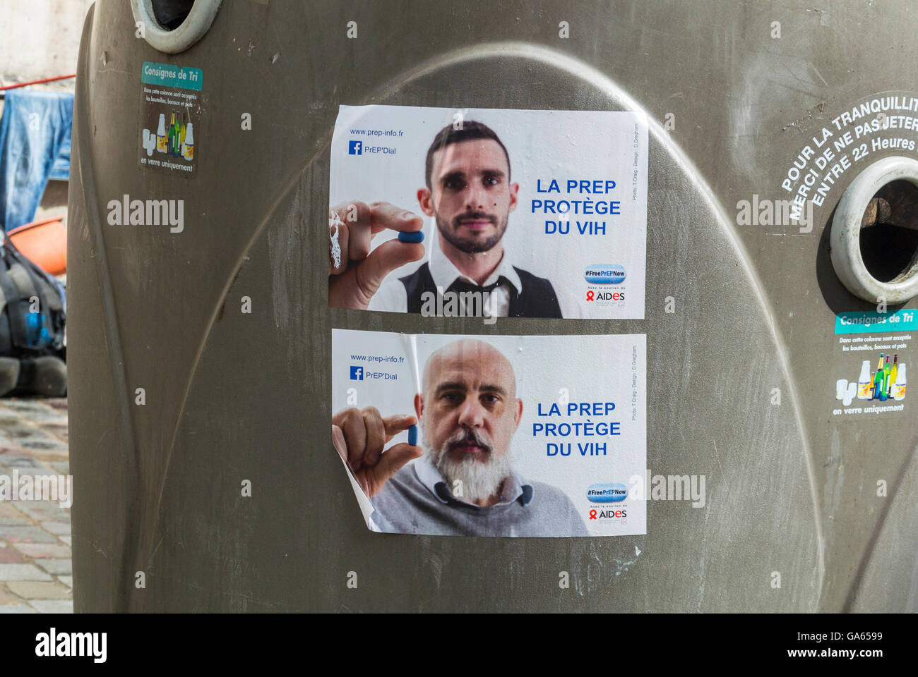 Paris, France, the Marais District, PrEP HIV Prevention Street Posters ...