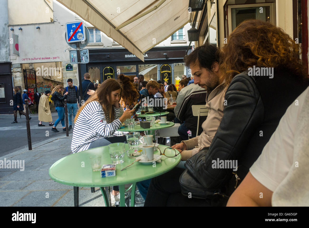 Paris, Cafe France, Street Scenes, in the Marais DIstrict, French ...