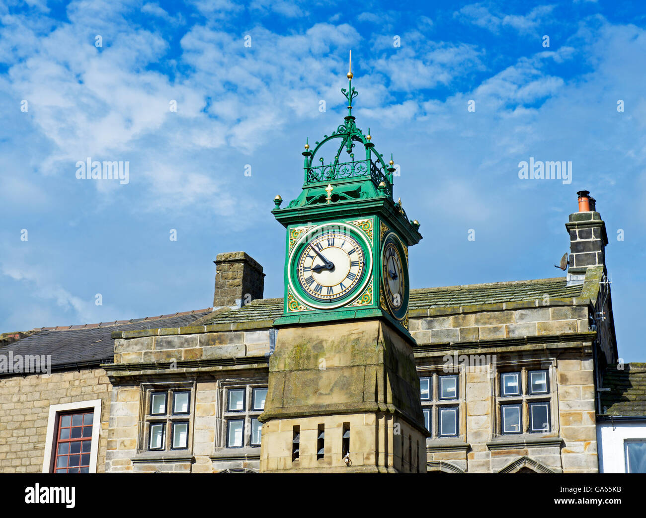 The clocktower in the market place, Otley, West Yorkshire, England UK ...