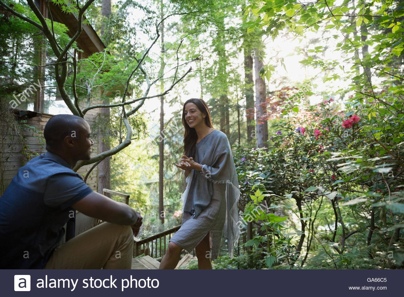 Talking outside hi-res stock photography and images - Alamy