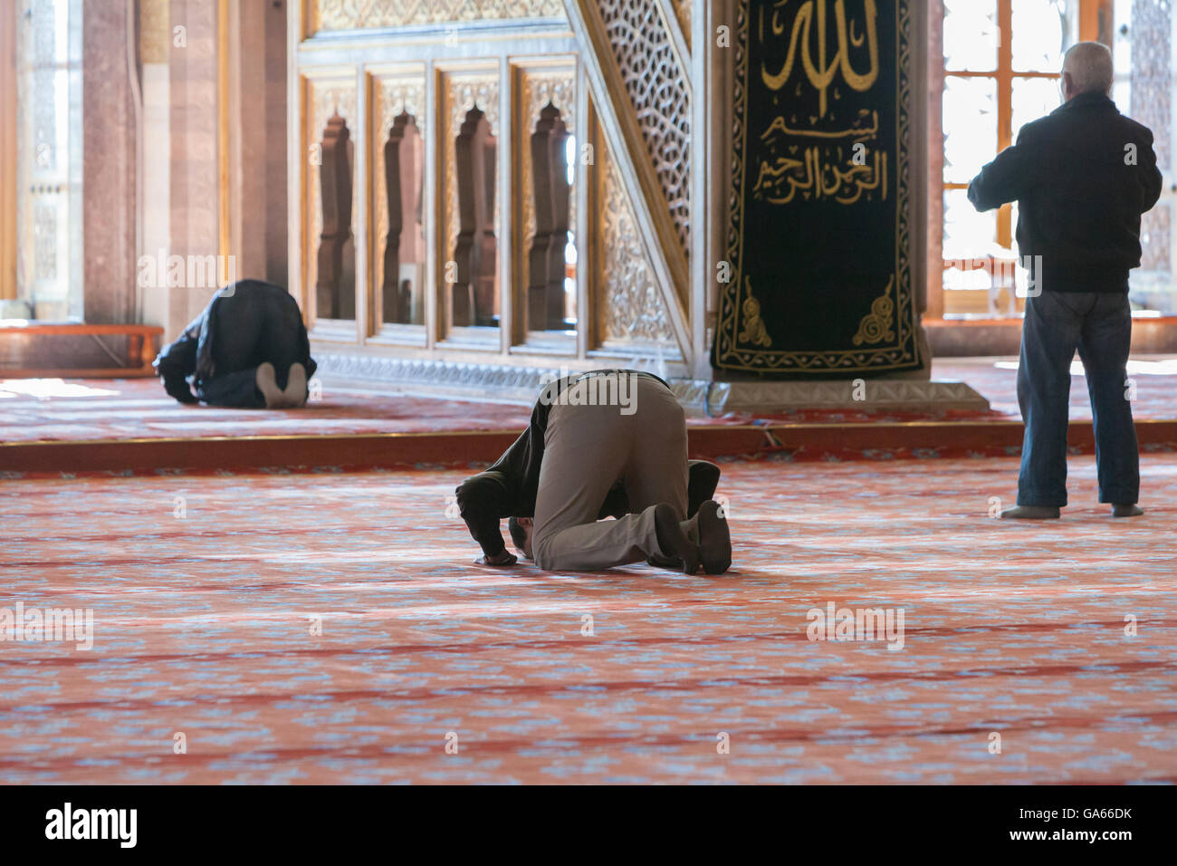 Praying at the blue mosque, Istanbul, Turkey Stock Photo - Alamy