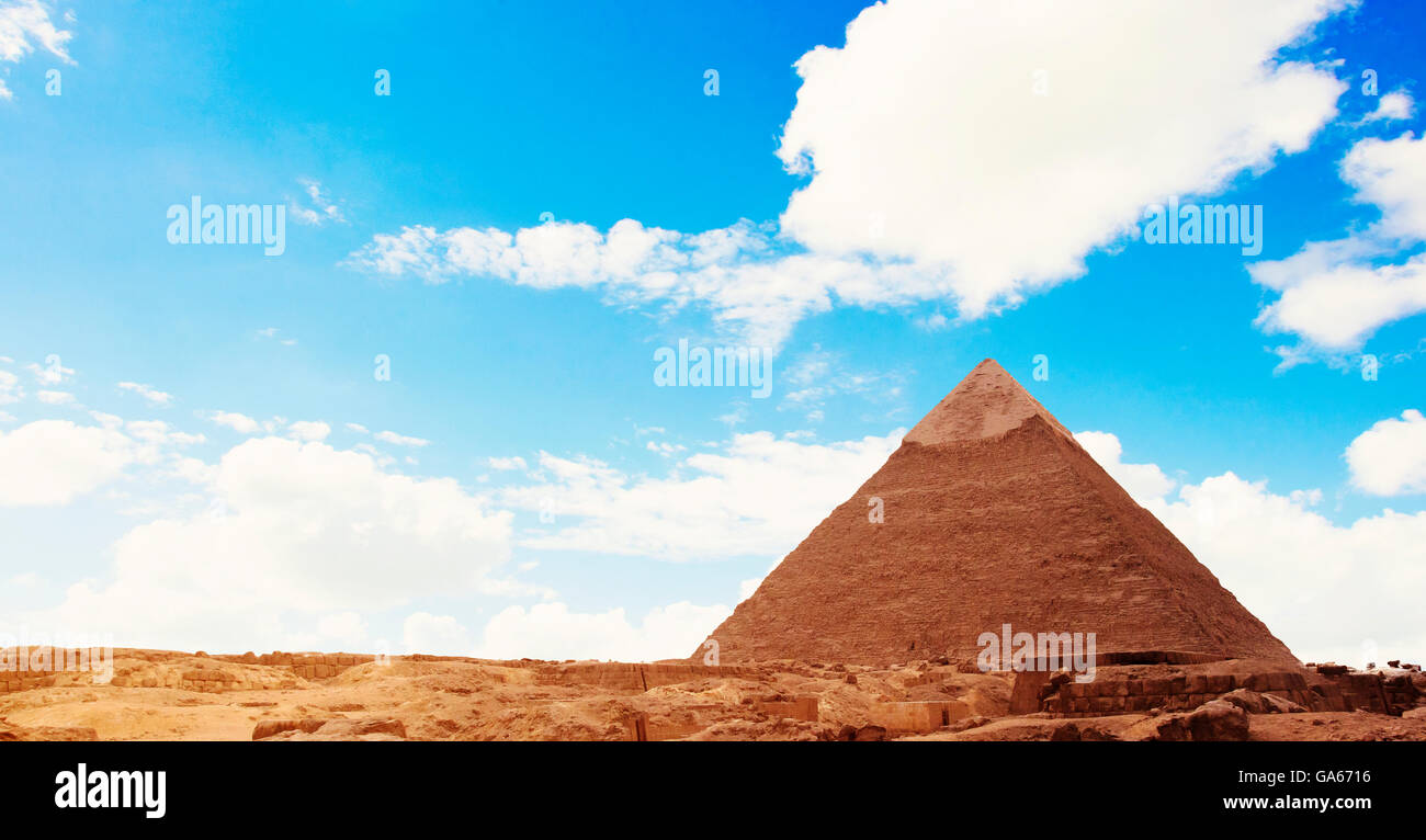 Ancient Egyptian Pyramid over Blue Sky Stock Photo - Alamy