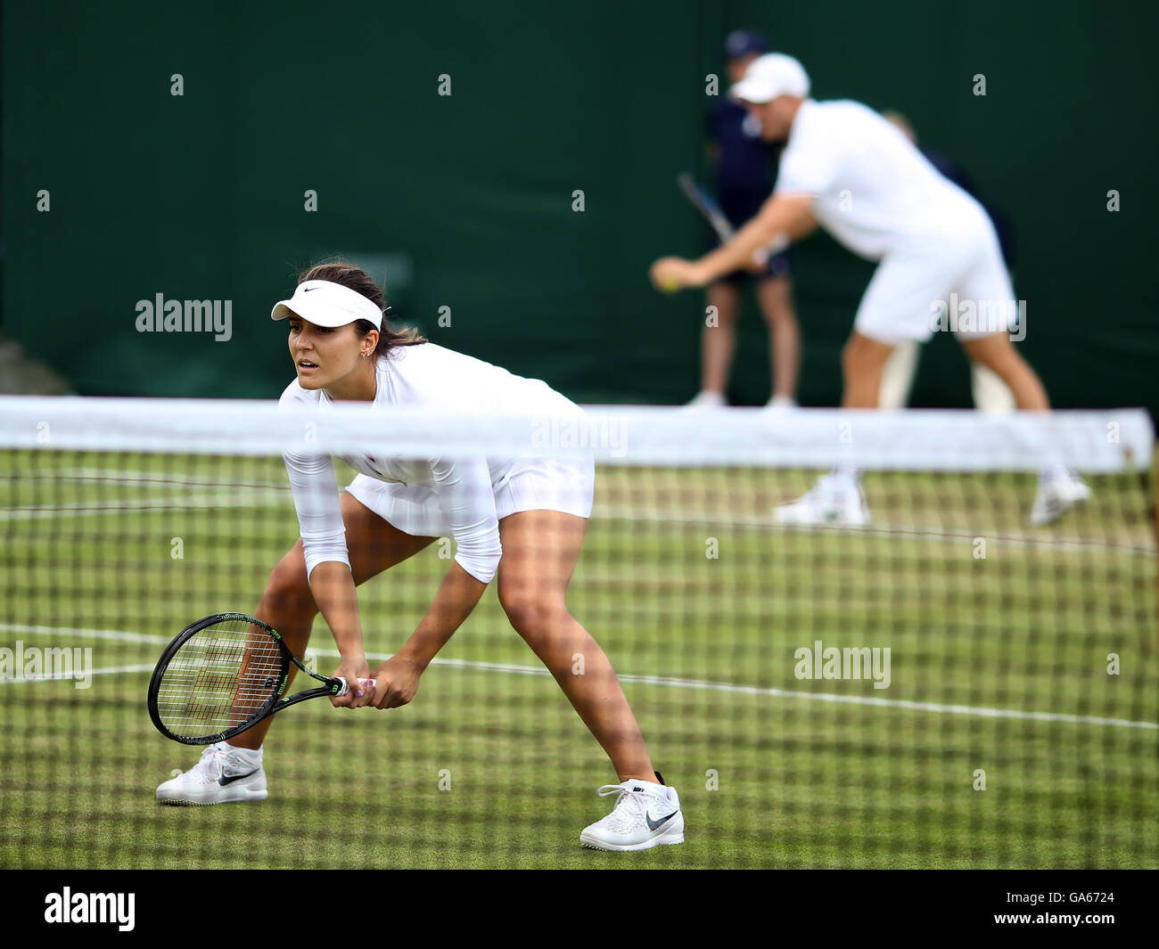 Dominic Inglot in action in the doubles with partner Laura Robson on ...