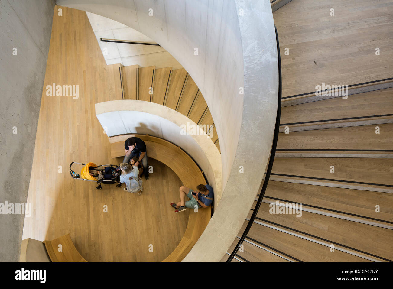 Interior view looking down staircase. Switch House at Tate Modern ...