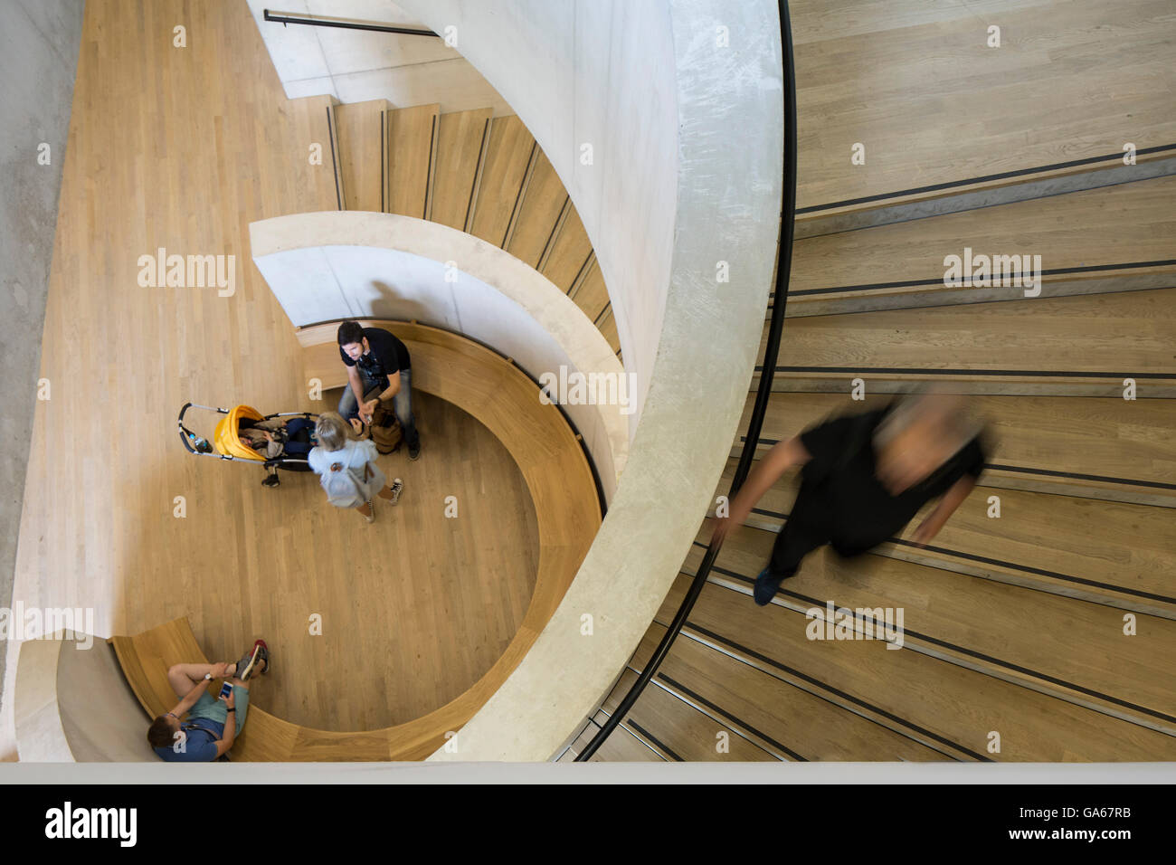 Interior view looking down staircase. Switch House at Tate Modern ...