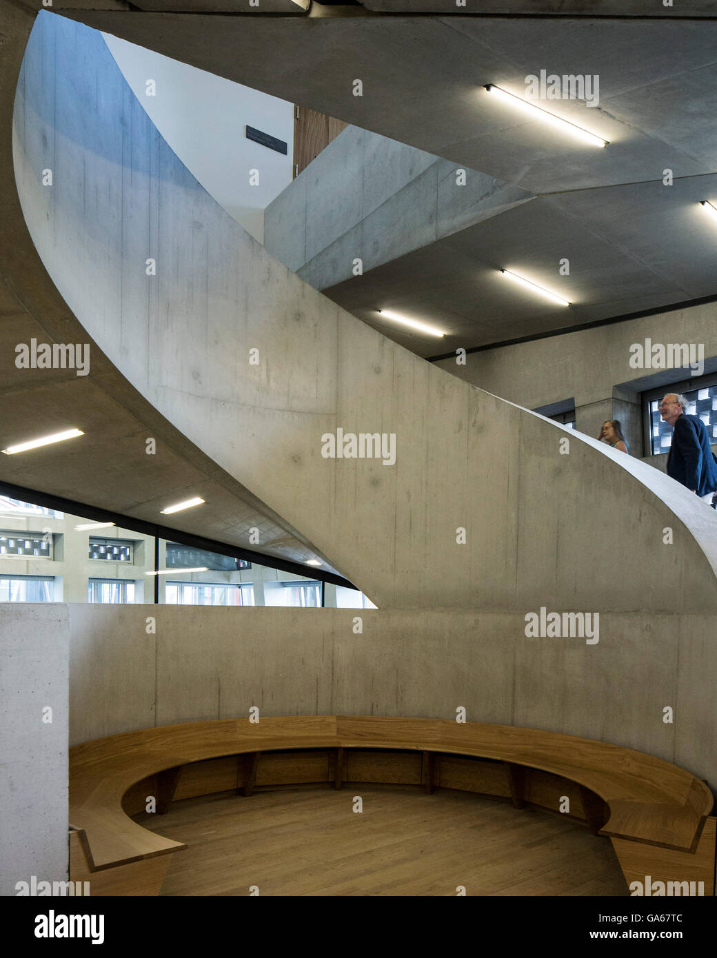 Detail of swirling staircase. Switch House at Tate Modern, London ...