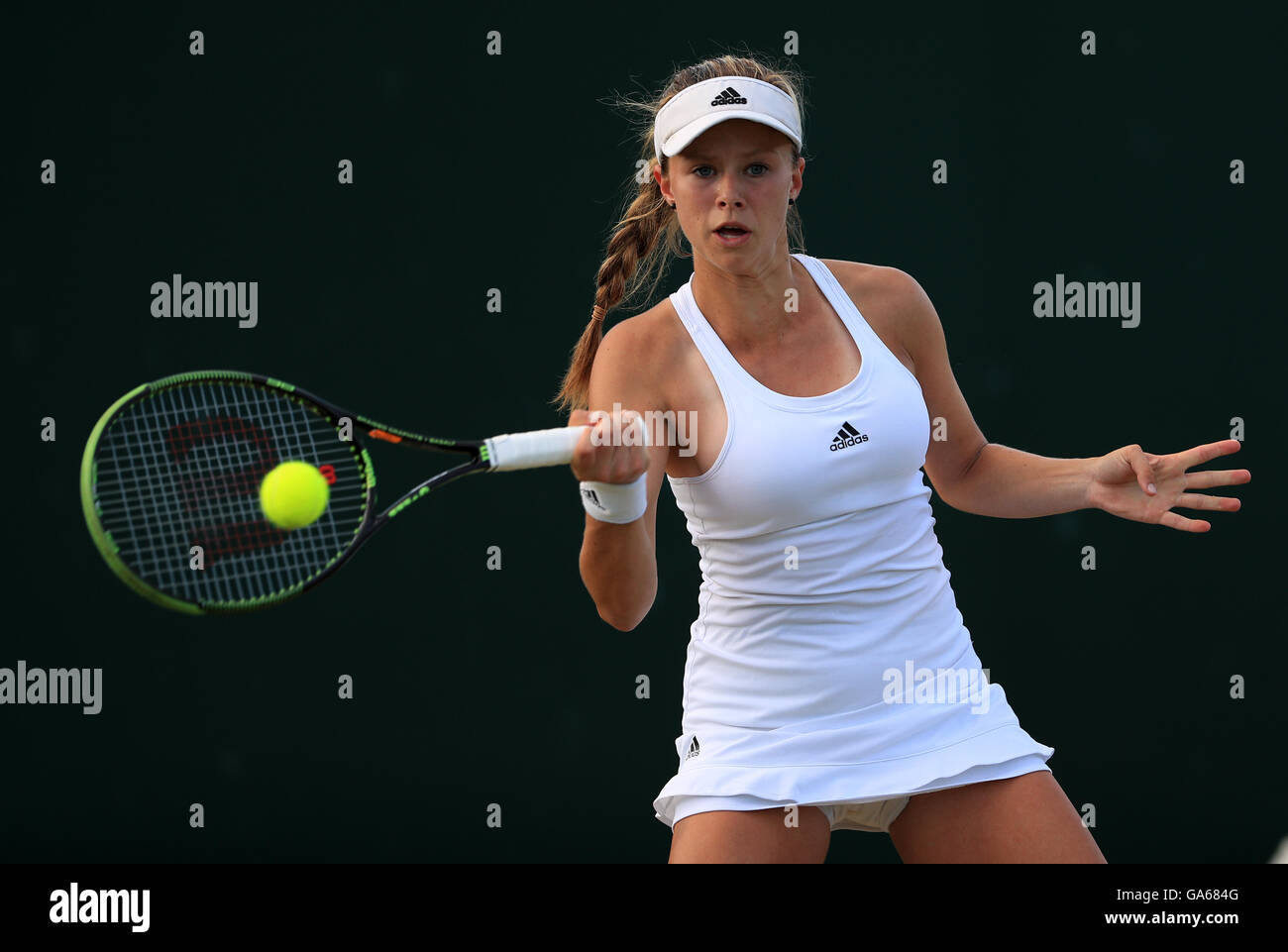 Michaela Gordon in action in the girls singles on day Seven of the ...
