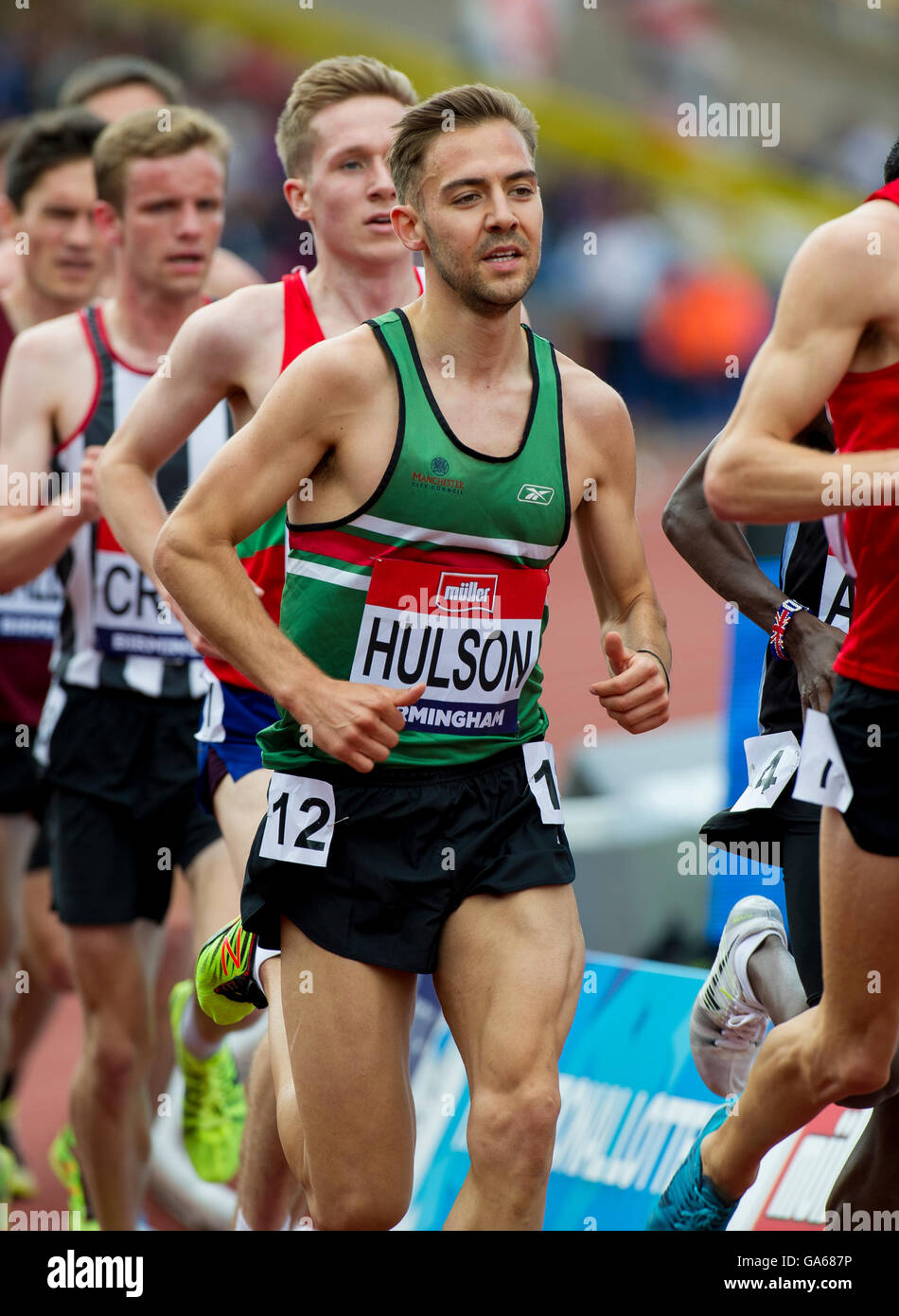 Birmingham 25th June 2016, Charlie Hulson competing in the 5000m final ...