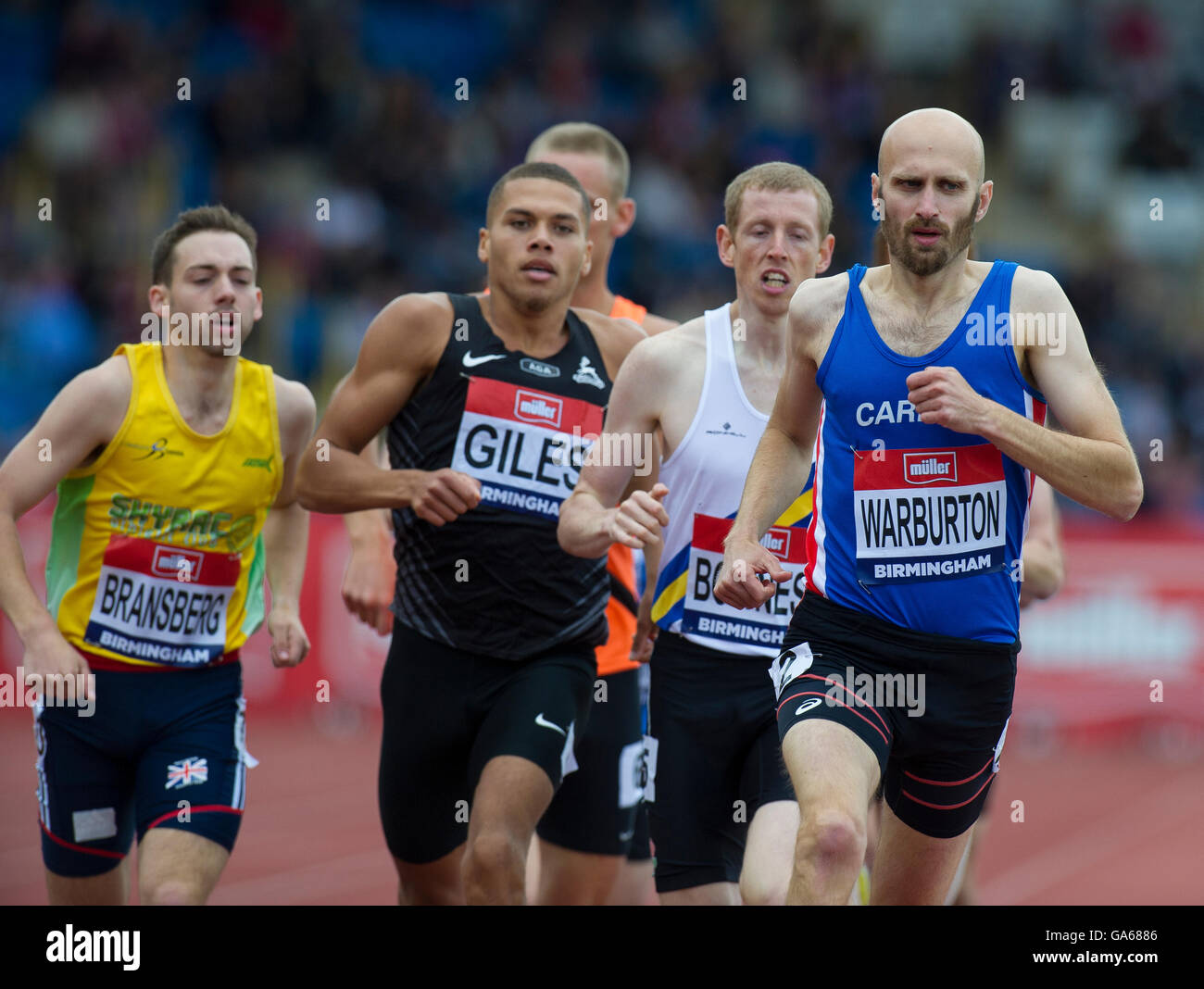 Birmingham 25th June 2016, Elliot Giles competing in the Men's 800m ...