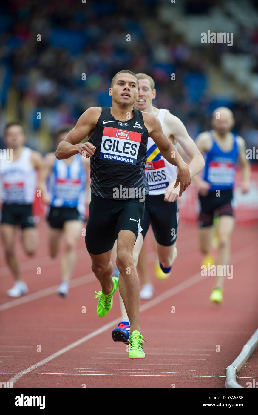 Birmingham 25th June 2016, Elliot Giles competing in the Men's 800m ...